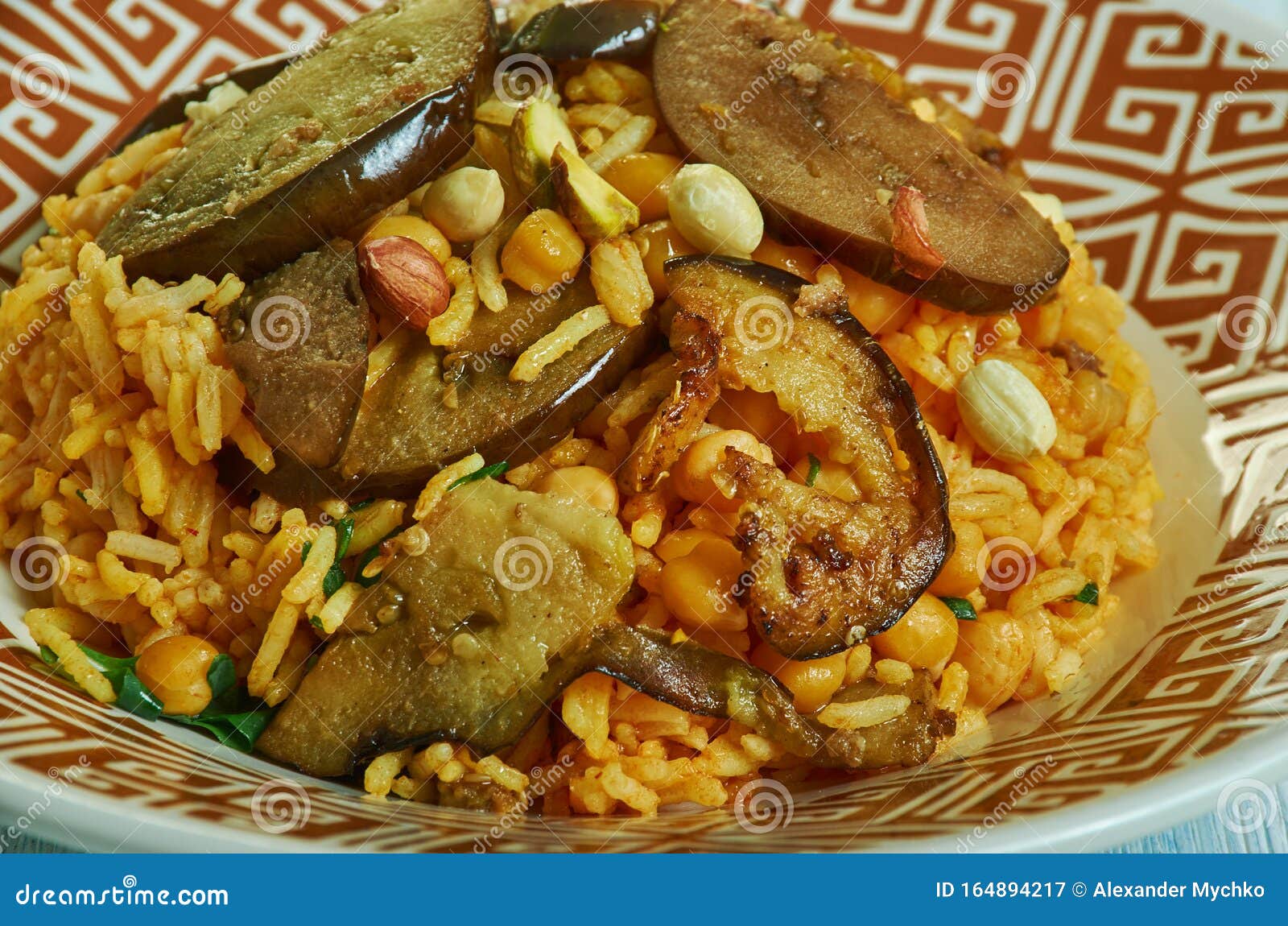 Turkish Kir Piiav stock image. Image of eggplant, rice - 164894217