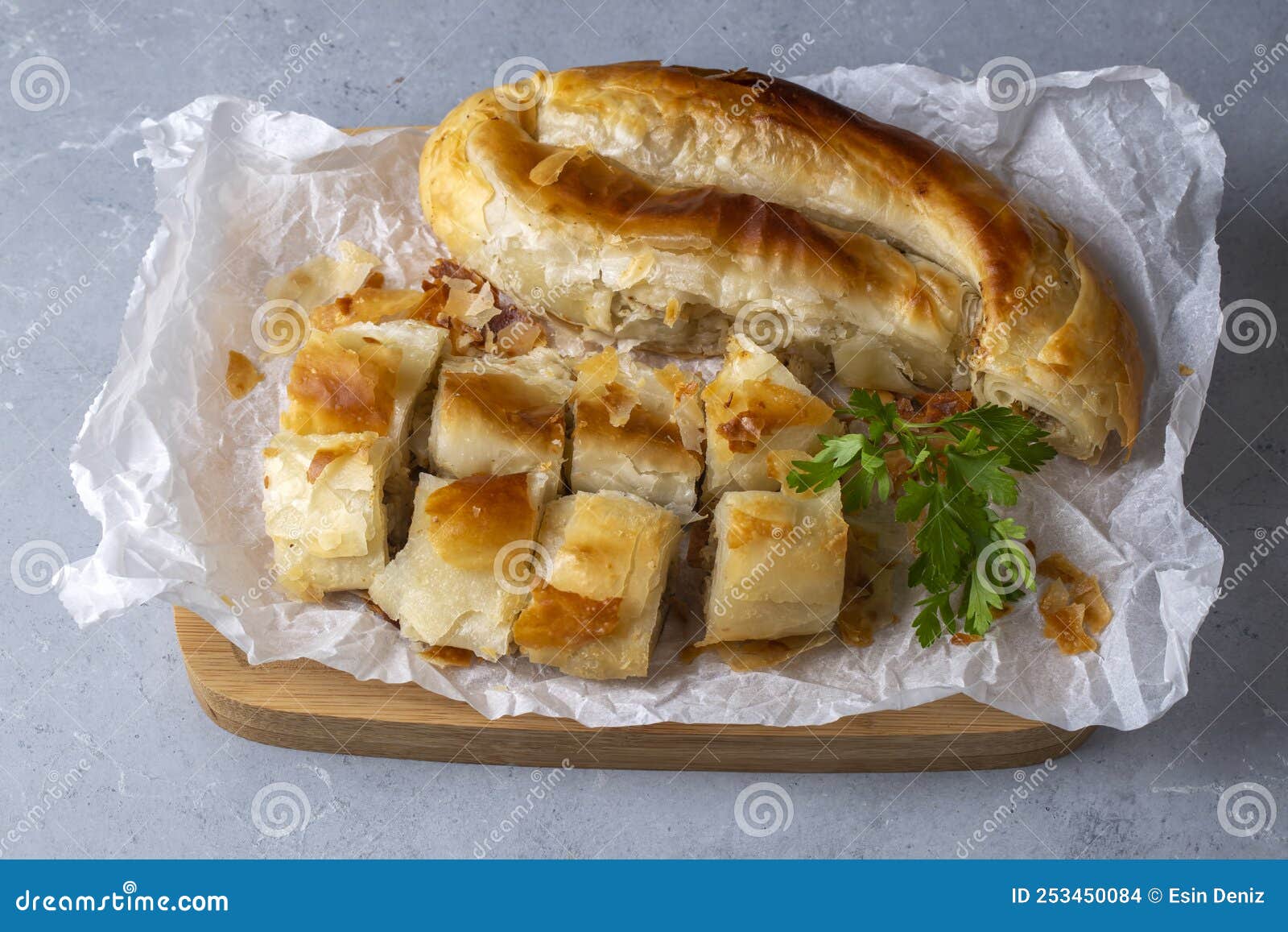 Turkish Kol Borek with Minced Meat Serving Stock Photo - Image of meal ...