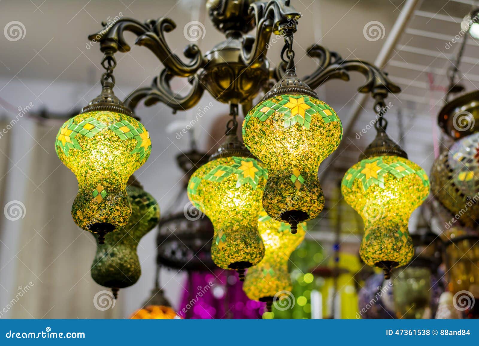 Turkish Lamps For Sale In The Grand Bazaar Stock Photo - Image of ...
