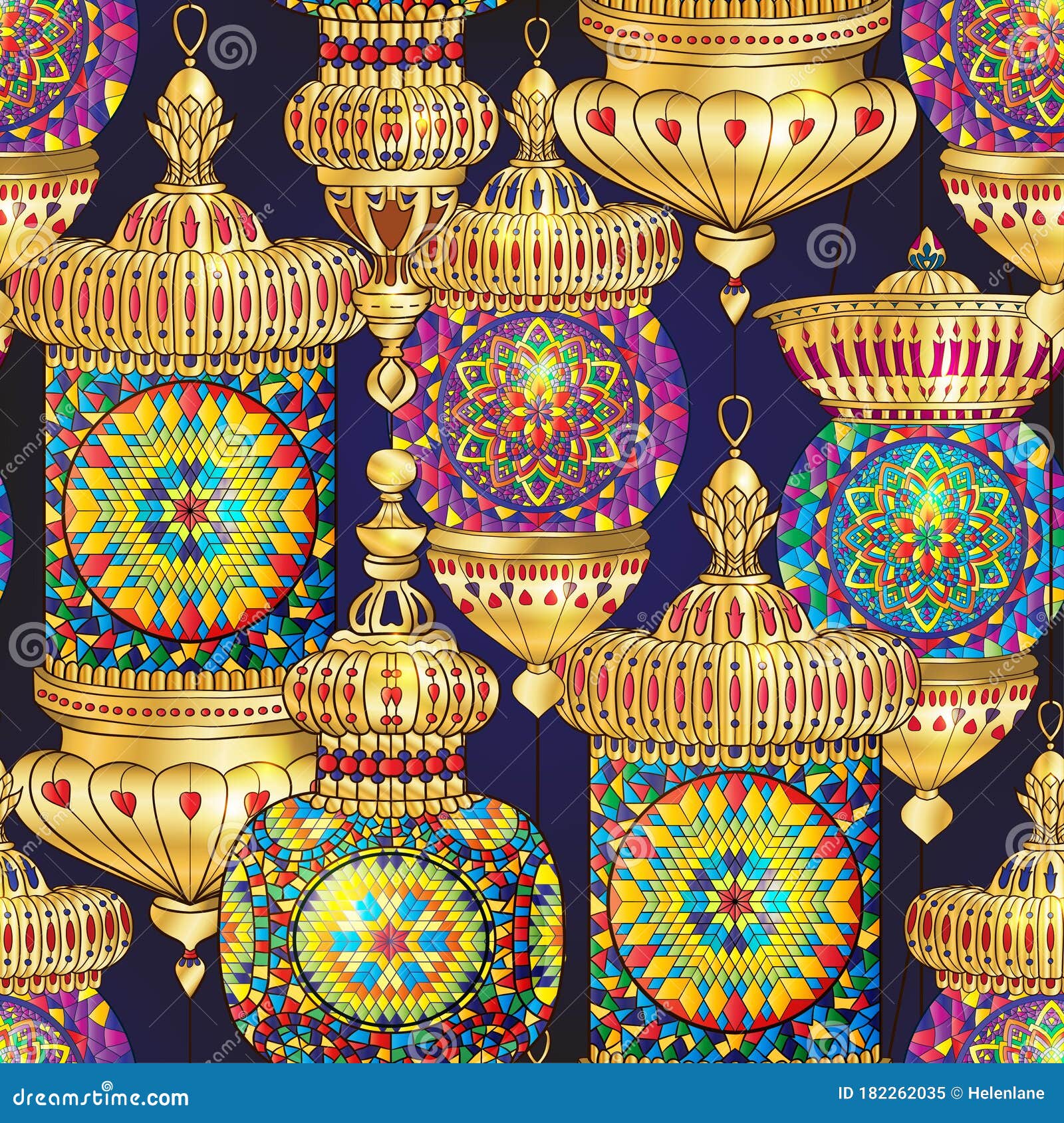 Turkish Lantern with Mosaic Stock Vector - Illustration of background ...