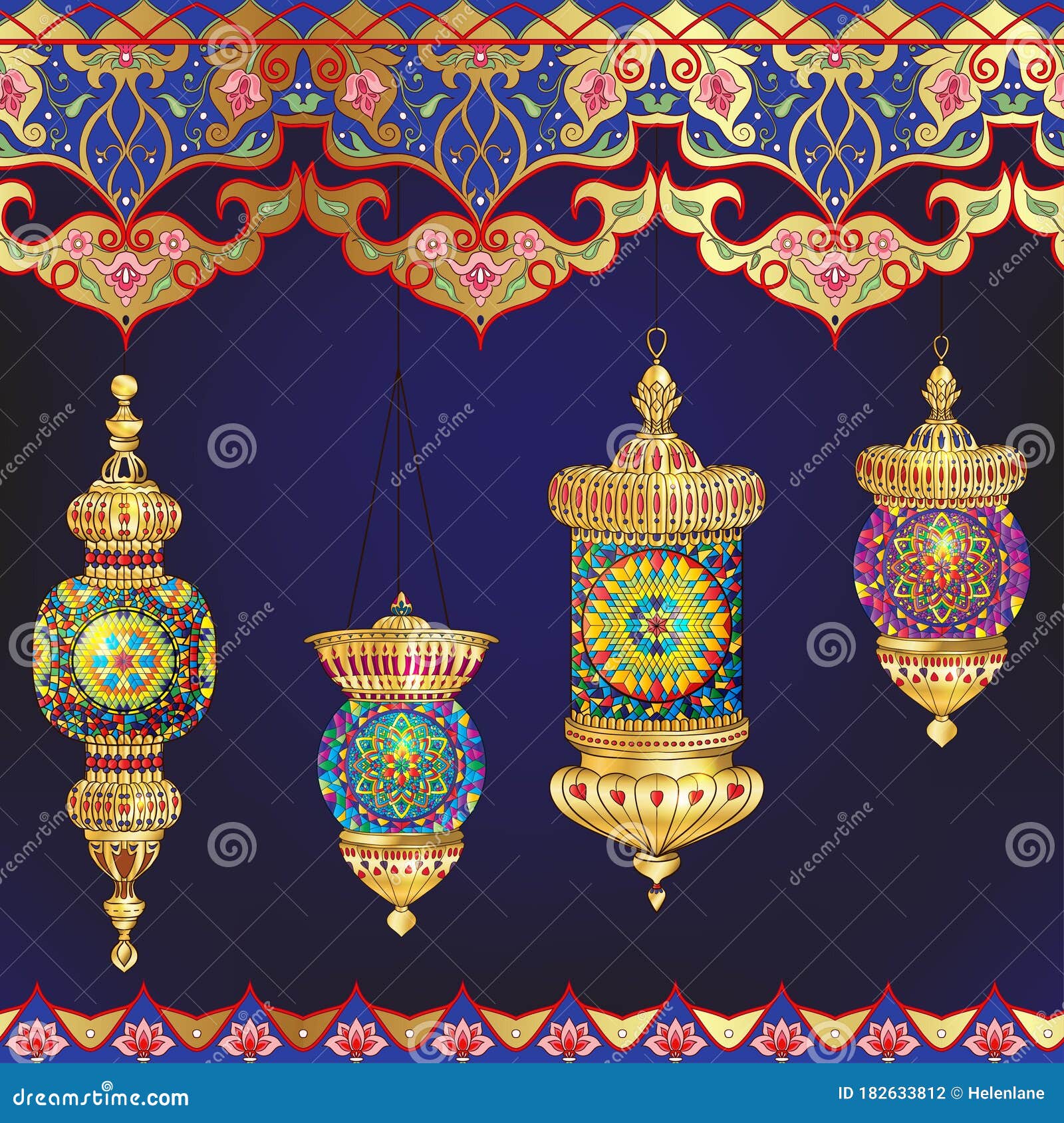 Turkish Lantern with Mosaic Stock Vector - Illustration of bright ...