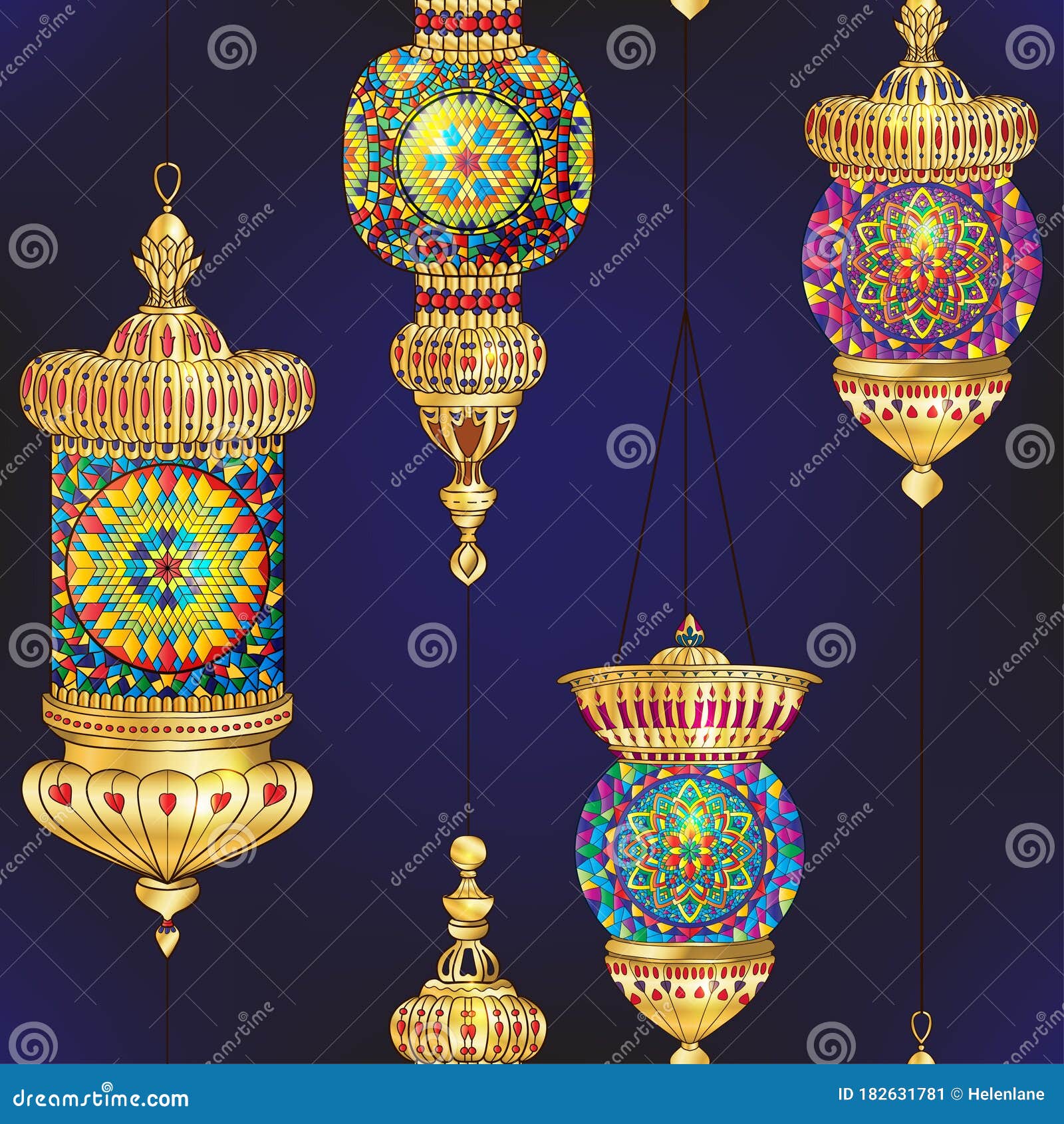 Turkish Lantern with Mosaic Stock Vector - Illustration of drawing ...