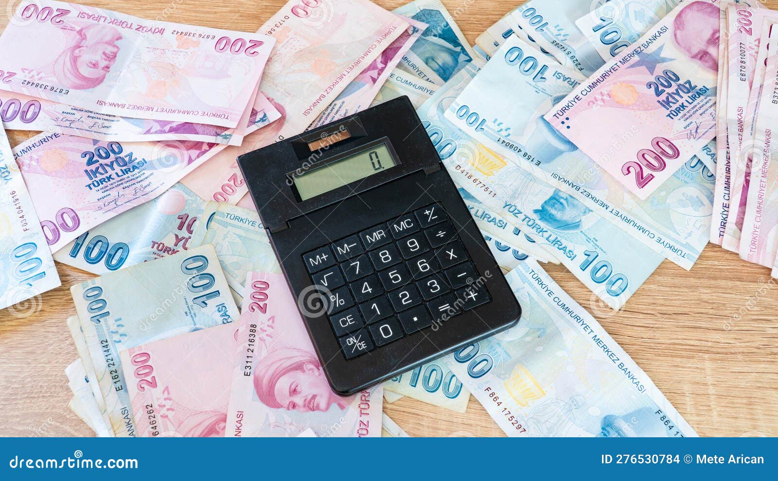 Turkish Lira Banknotes and Calculator. Accounting Concept Stock Photo ...