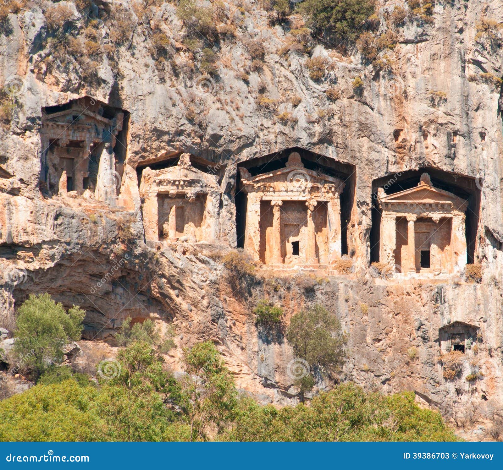 Turkish Lycian Tombs - Ancient Necropolis Stock Image - Image of ...