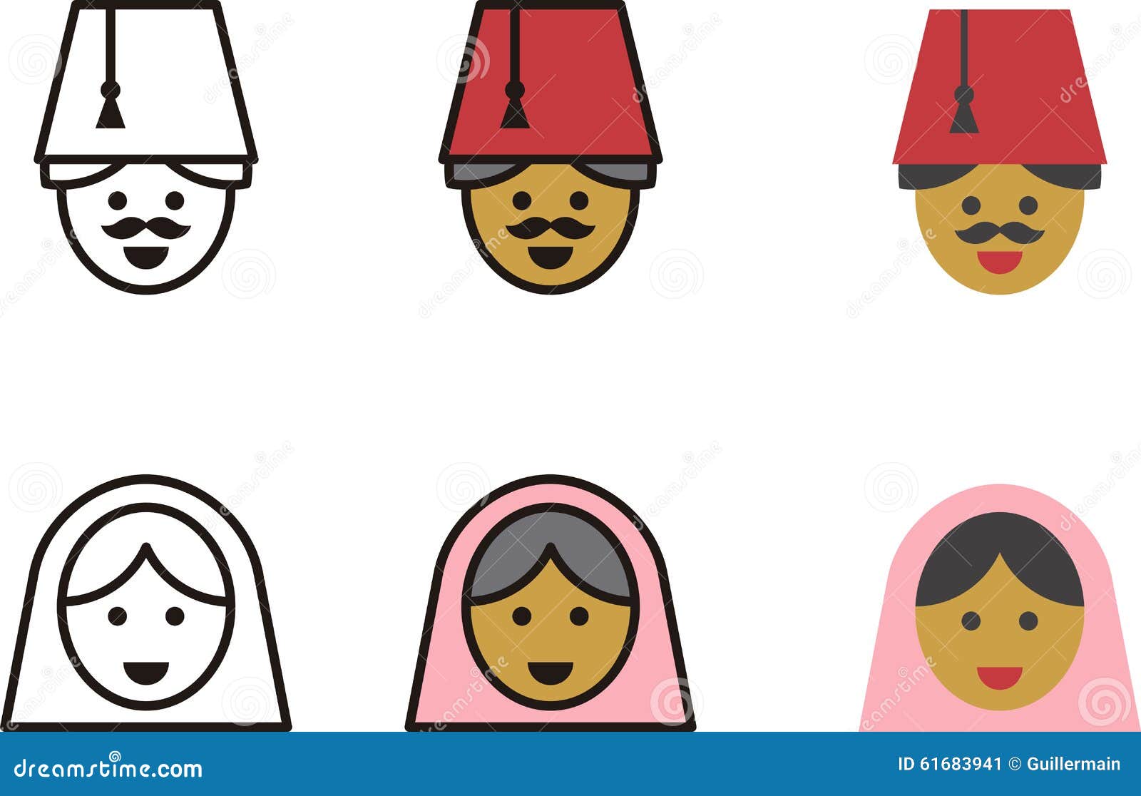 TURKISH Man and Woman Icons Stock Vector - Illustration of dress ...
