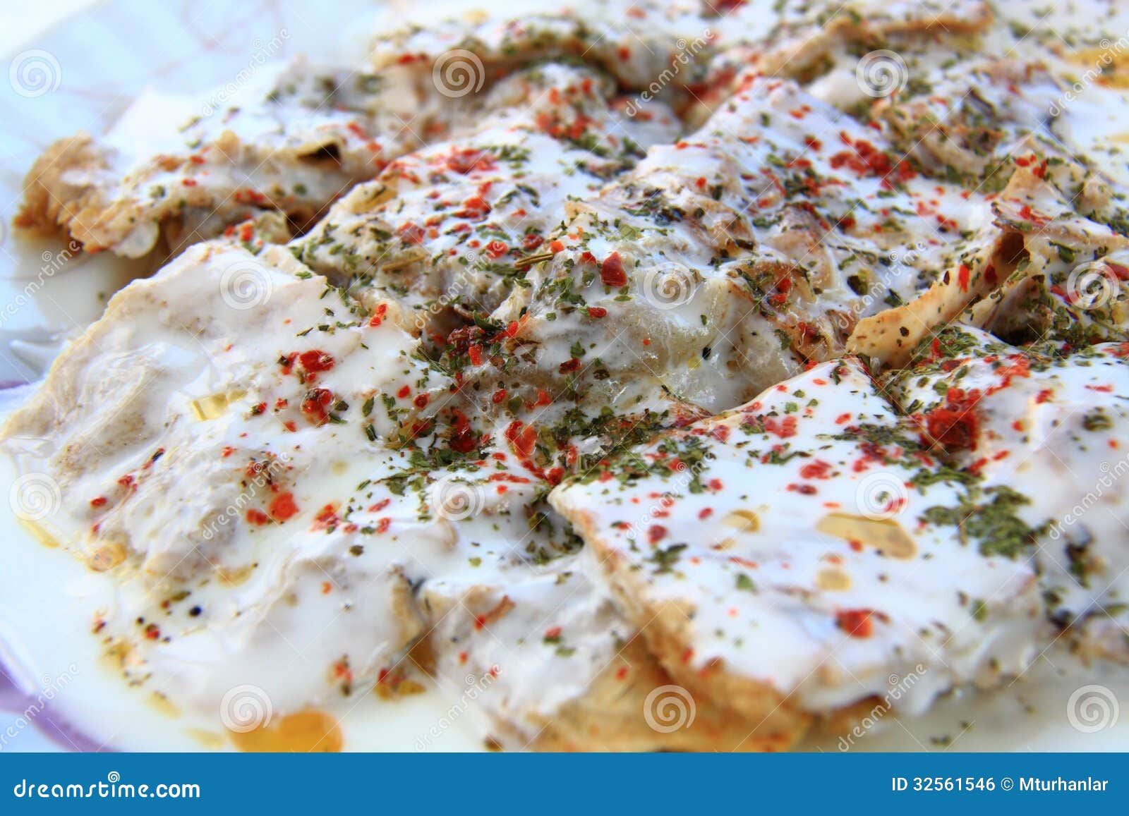 Turkish Manti Manlama on Plate Stock Photo - Image of food, closeup ...