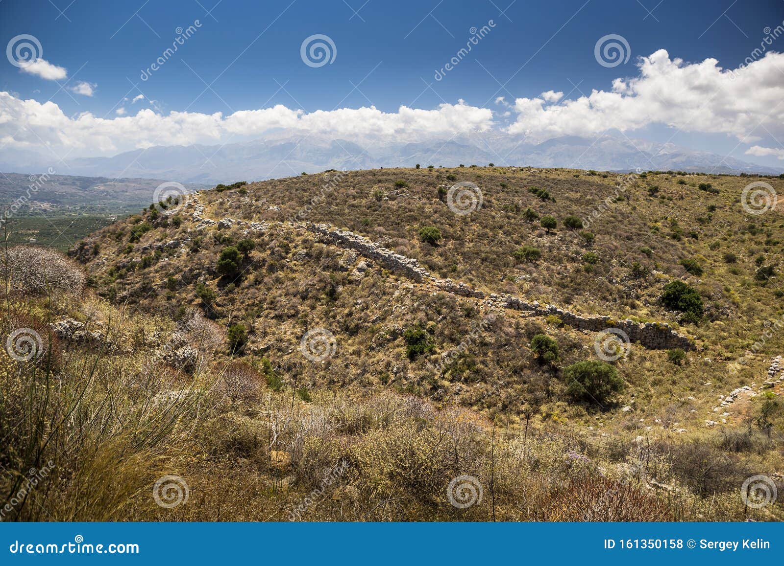 Turkish Medieval Fortress at Ancient Aptera in Crete, Greece Stock ...