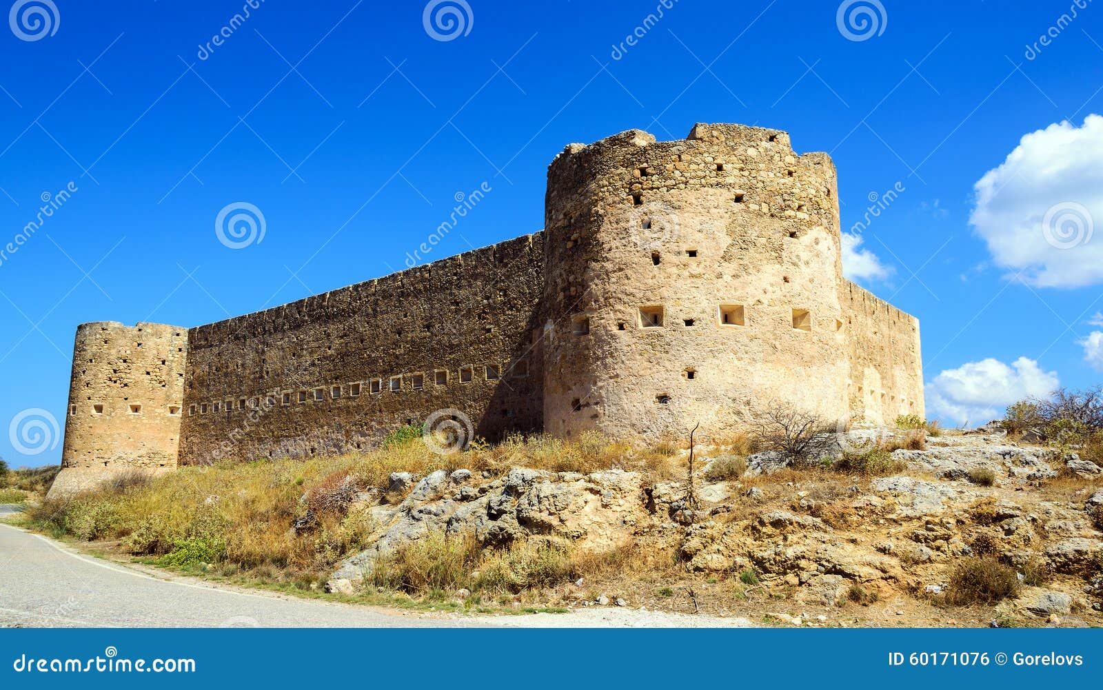Turkish Medieval Fortress at Ancient Aptera in Crete Stock Photo ...