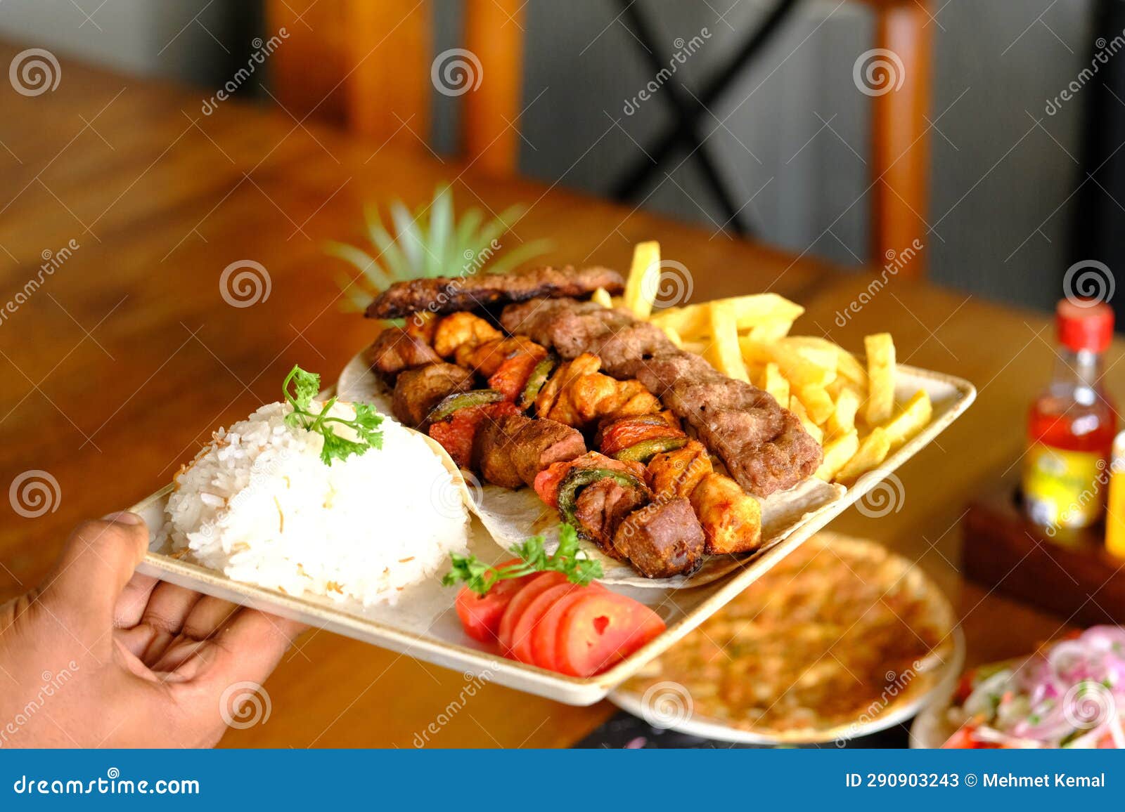 Turkish mix kebap stock image. Image of food, breakfast - 290903243
