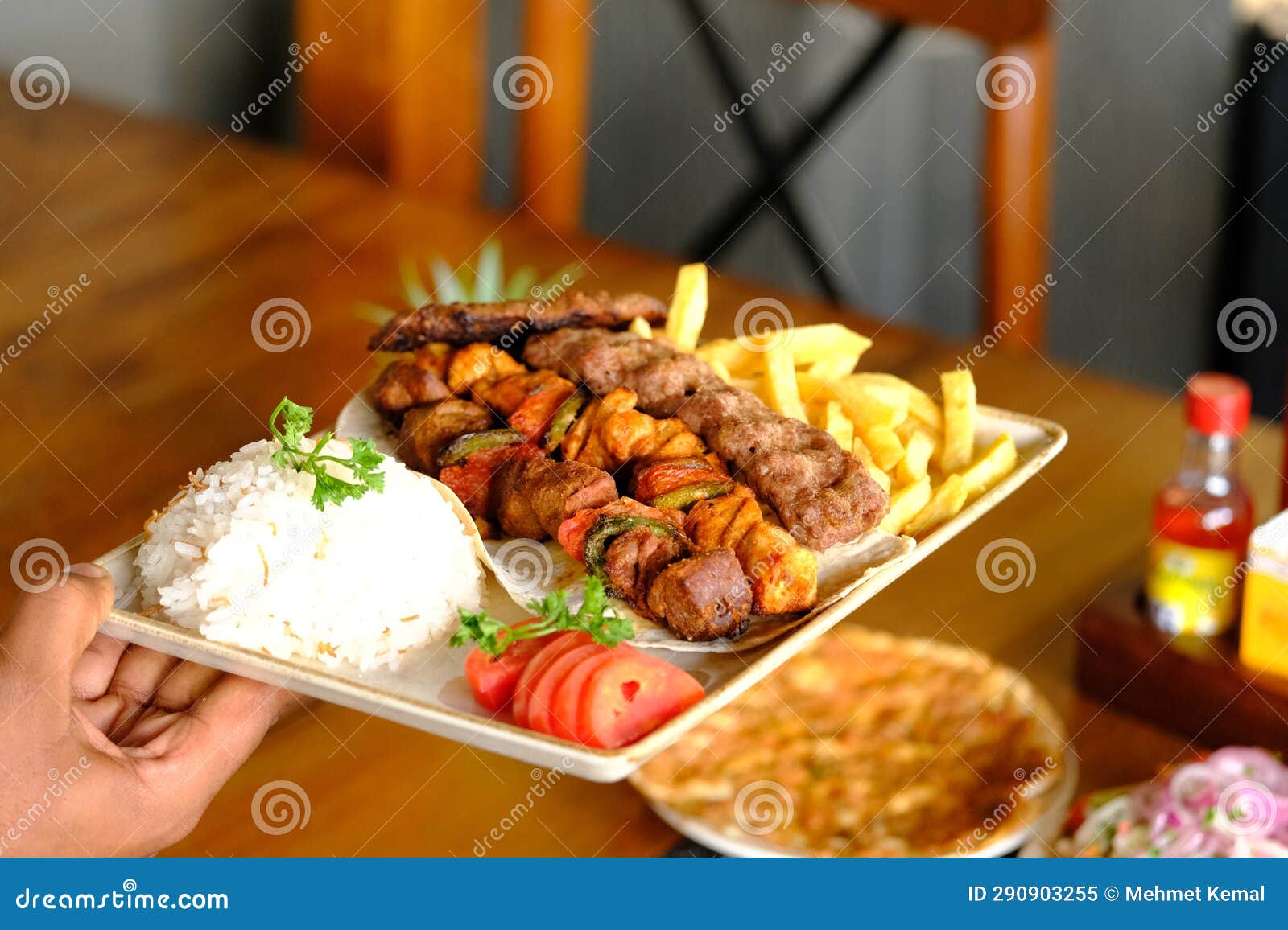 Turkish mix kebap stock image. Image of dinner, dish - 290903255