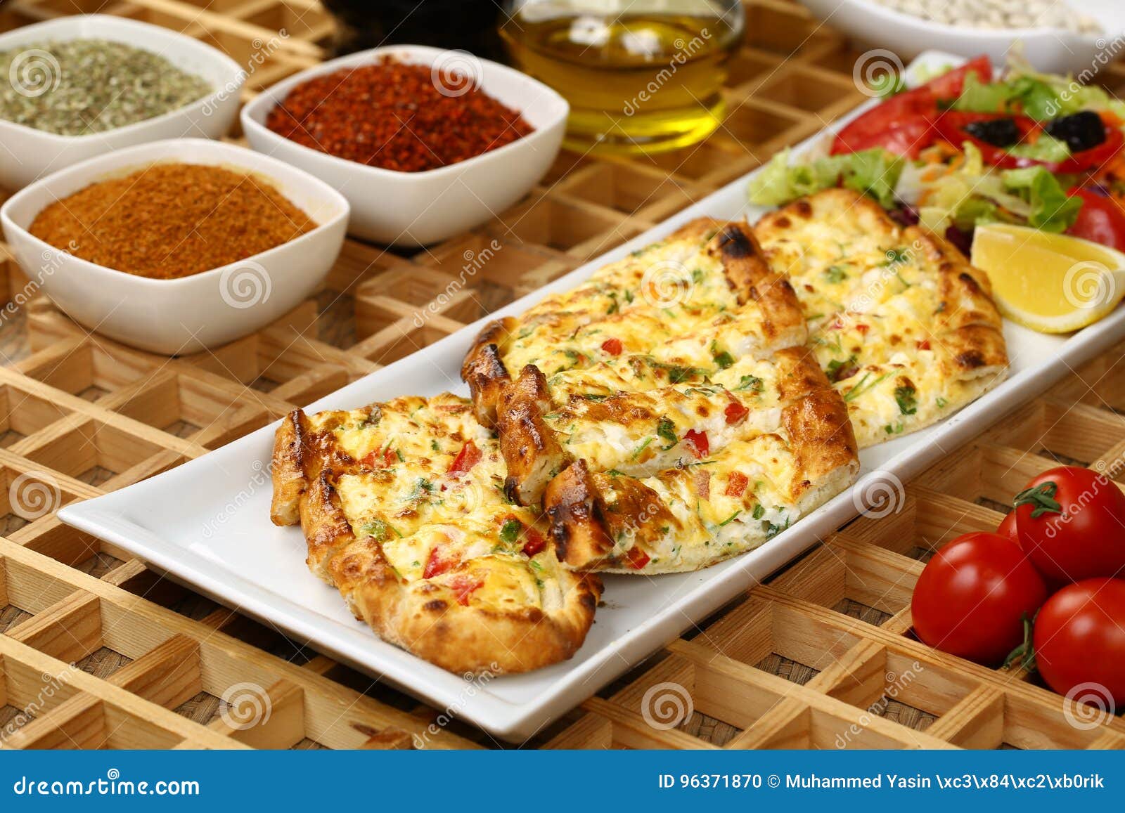 Turkish Mixed pide stock photo. Image of cook, freshness - 96371870
