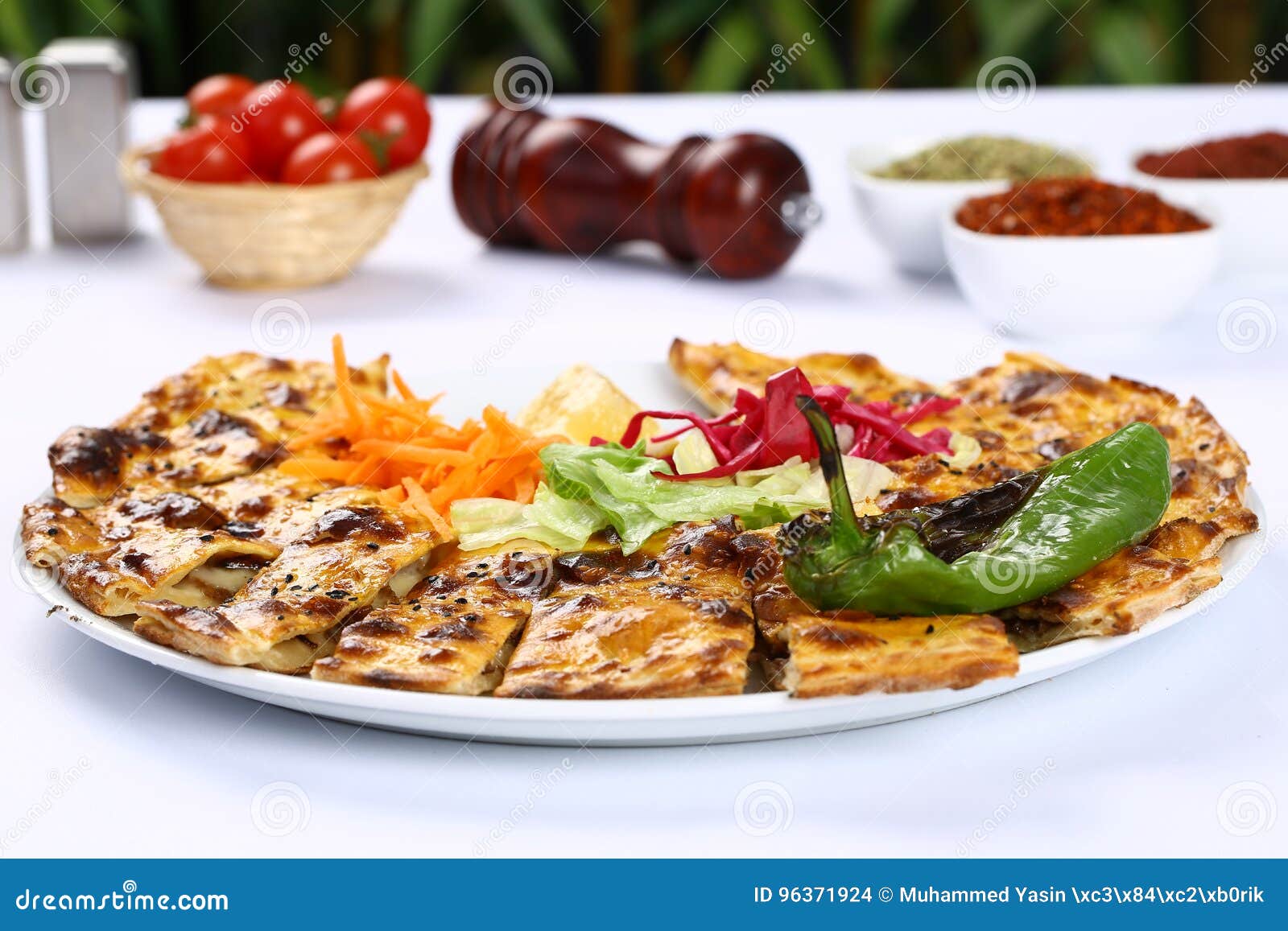 Turkish Mixed pide stock photo. Image of dinner, cooking - 96371924