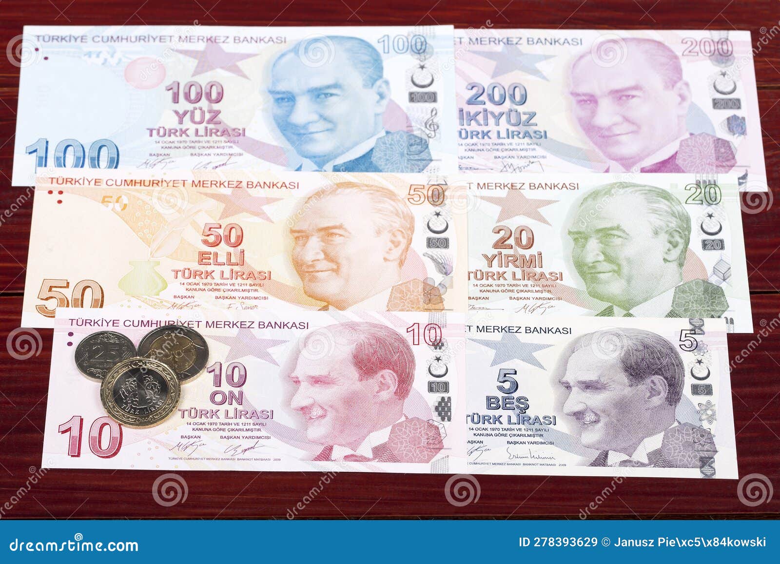 Turkish Money - Coins and Banknotes Stock Image - Image of financial ...