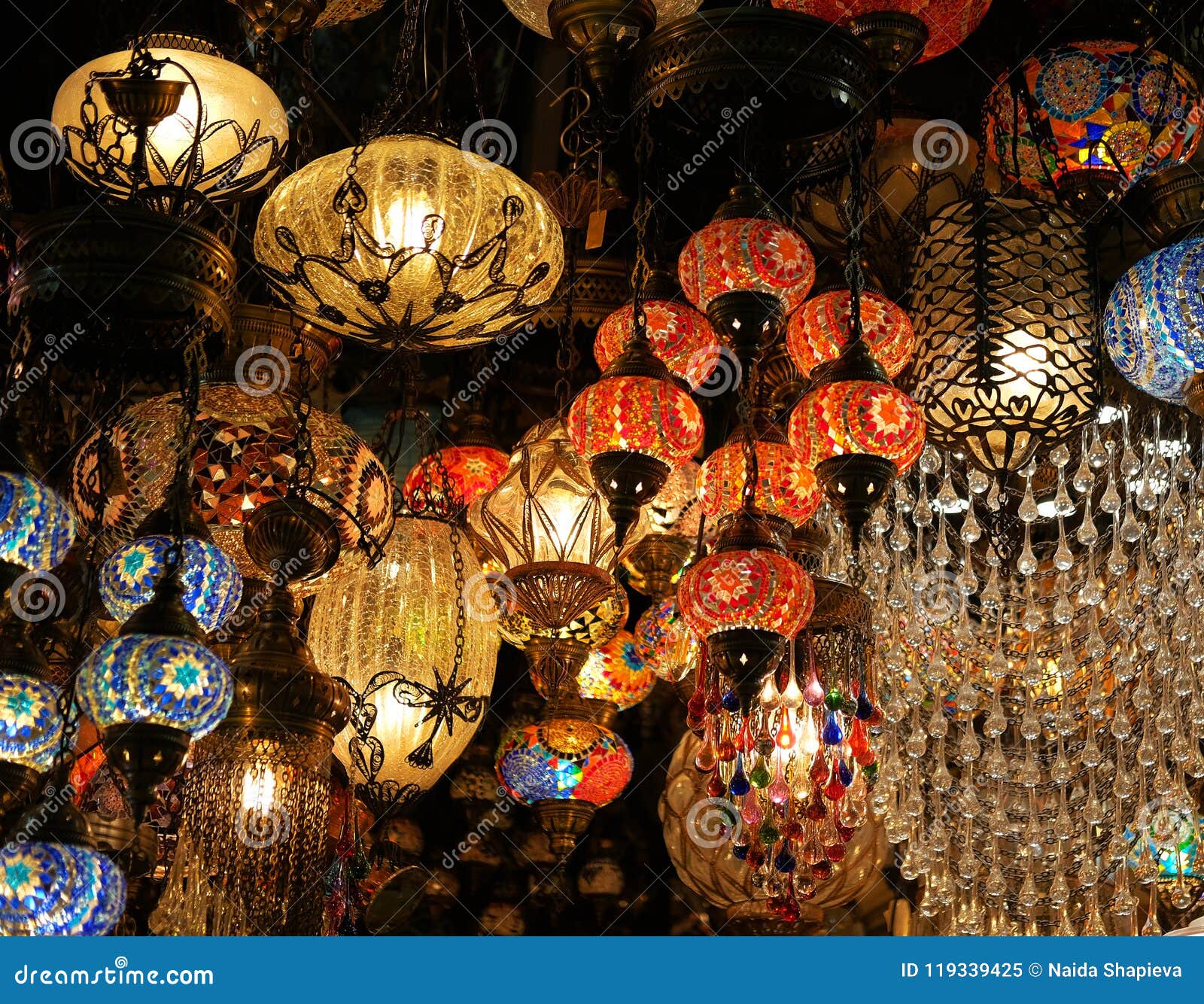 Turkish mosaic lamp stock image. Image of gift, islamic - 119339425