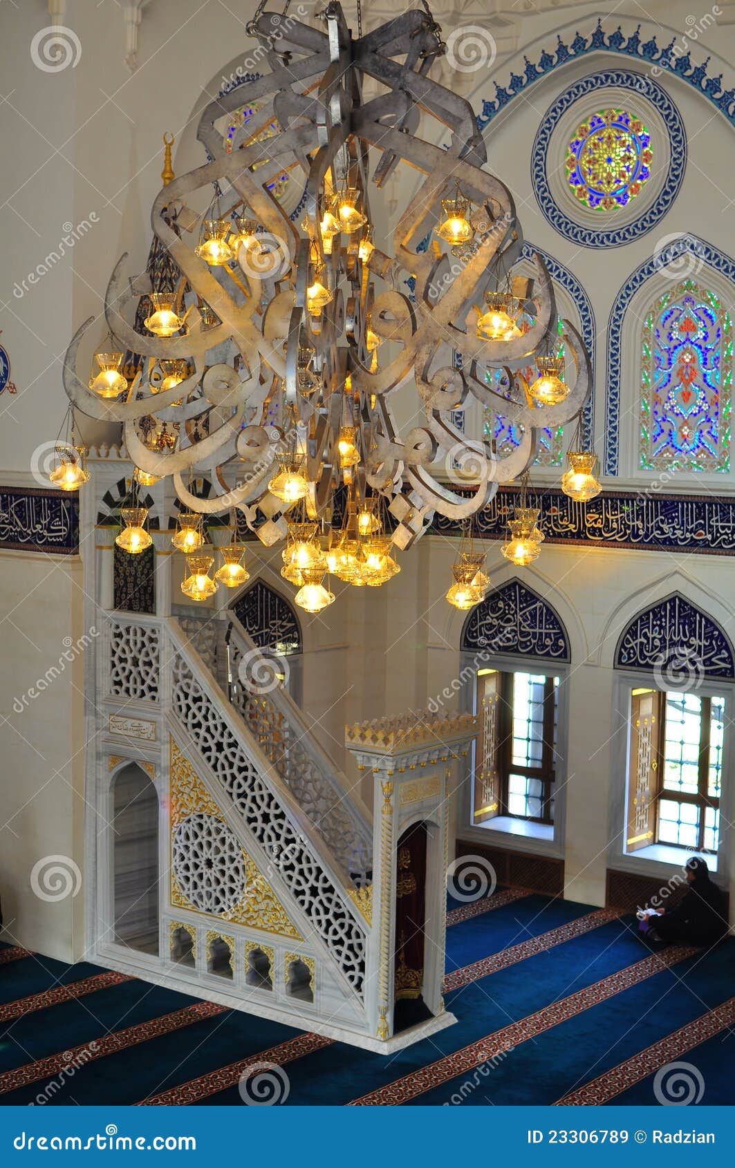Turkish Mosque Interior Design Stock Image - Image of turkish, interior ...