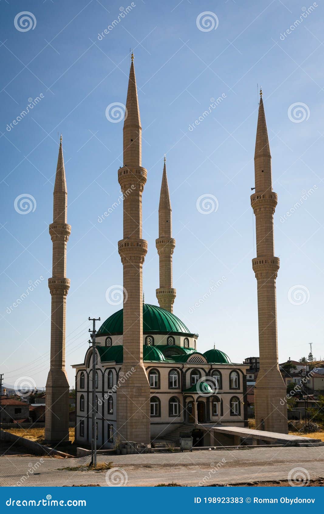 Turkish Mosque Near the Road Stock Image - Image of basilica, road ...