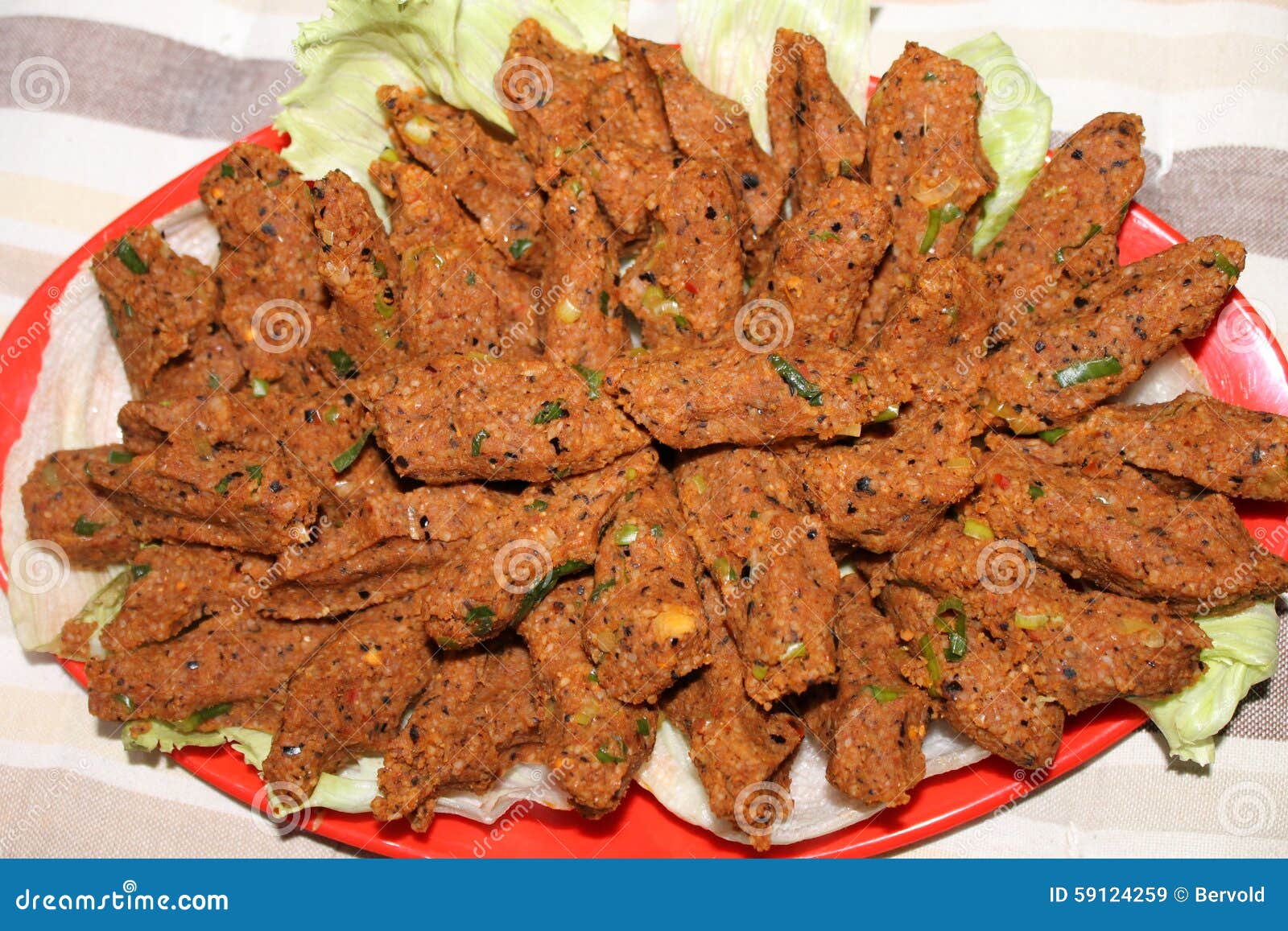 Turkish National Dish Chi Kufte Stock Image - Image of beautiful, onion ...