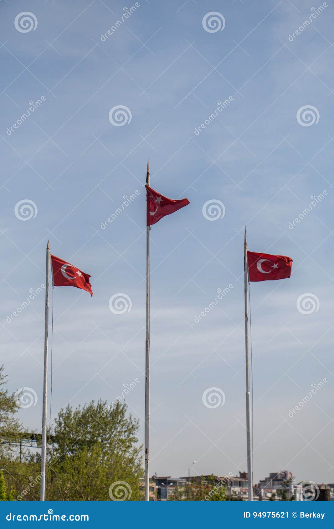 Turkish National Flag in View Stock Image - Image of travel, star: 94975621