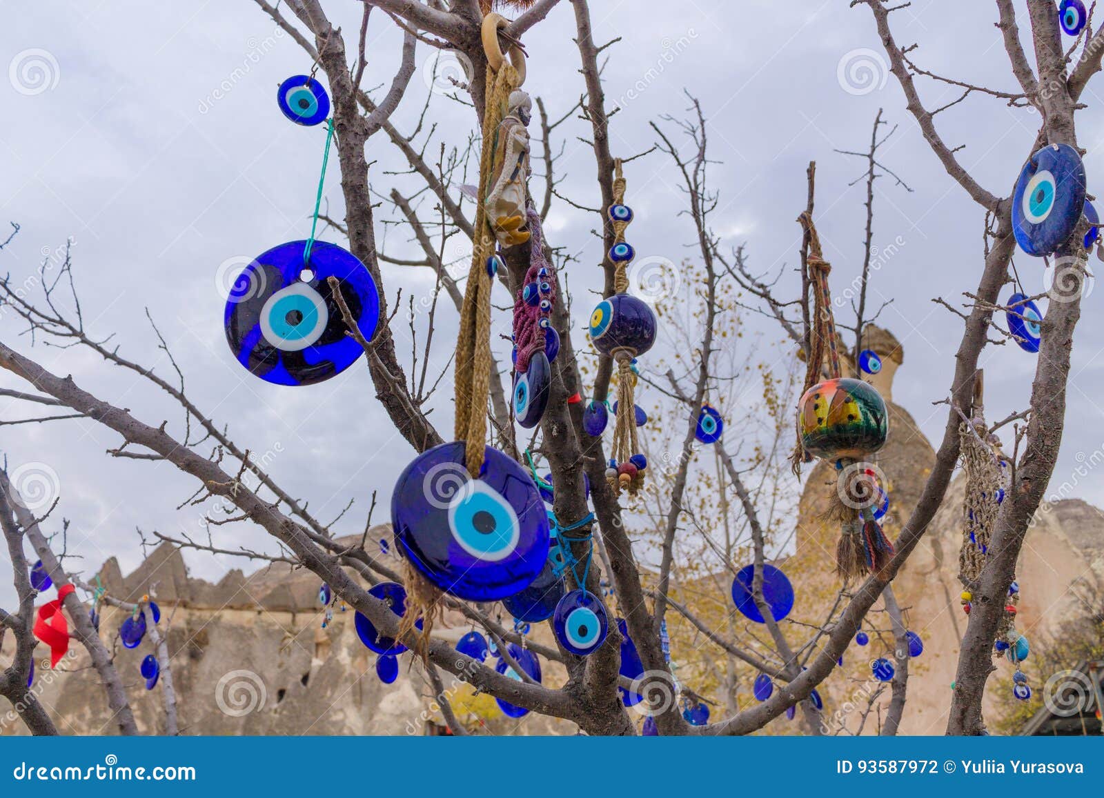 Turkish Nazar Buncuk Amulets on Tree Stock Photo - Image of luck ...