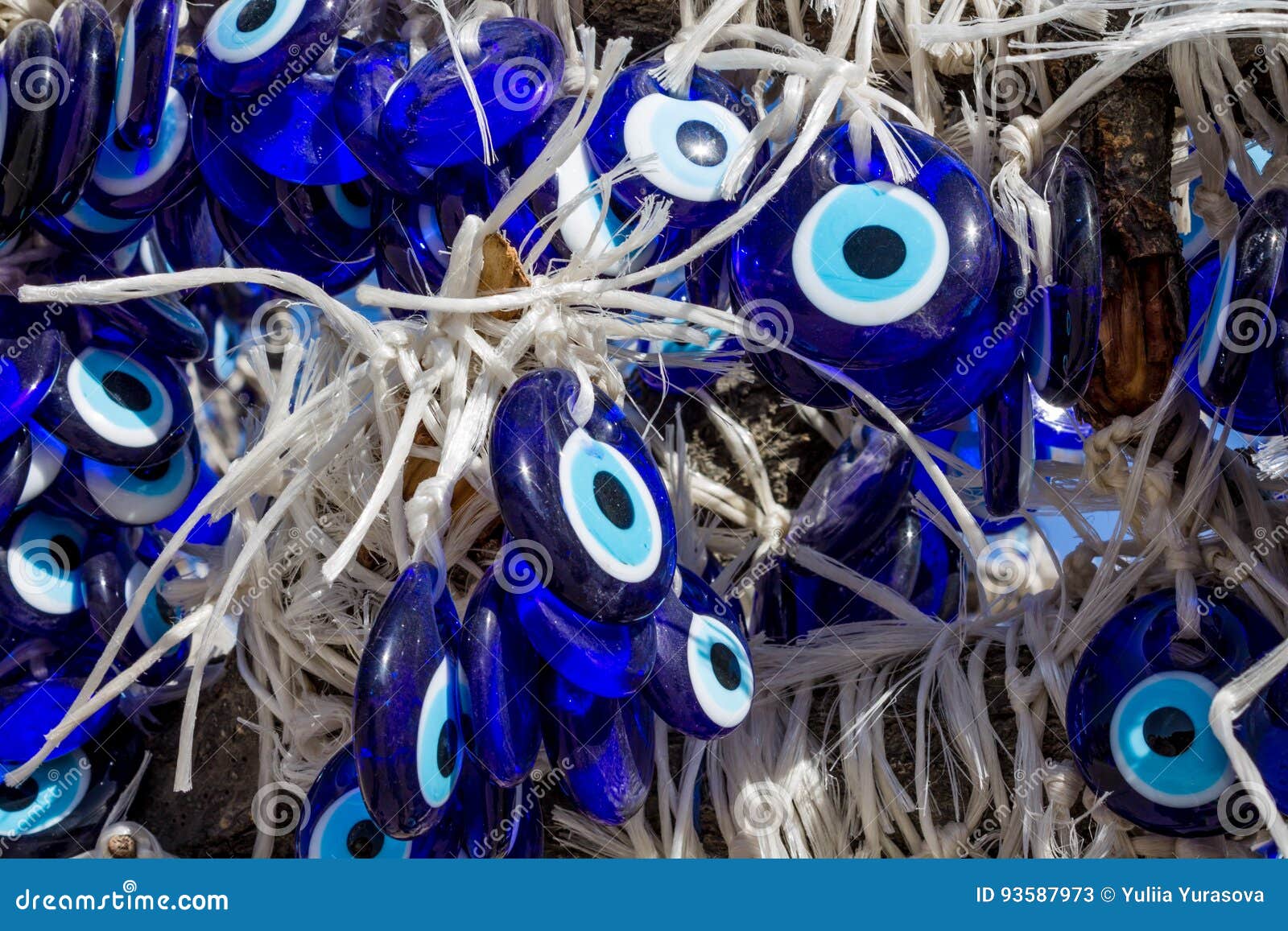 Turkish Nazar Buncuk Amulets on Tree Stock Image - Image of decor ...