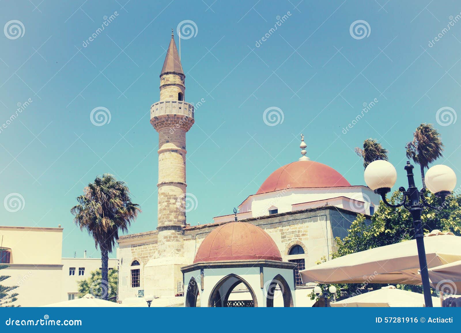 Turkish Old Mosque at Central Square of Kos Stock Photo - Image of ...