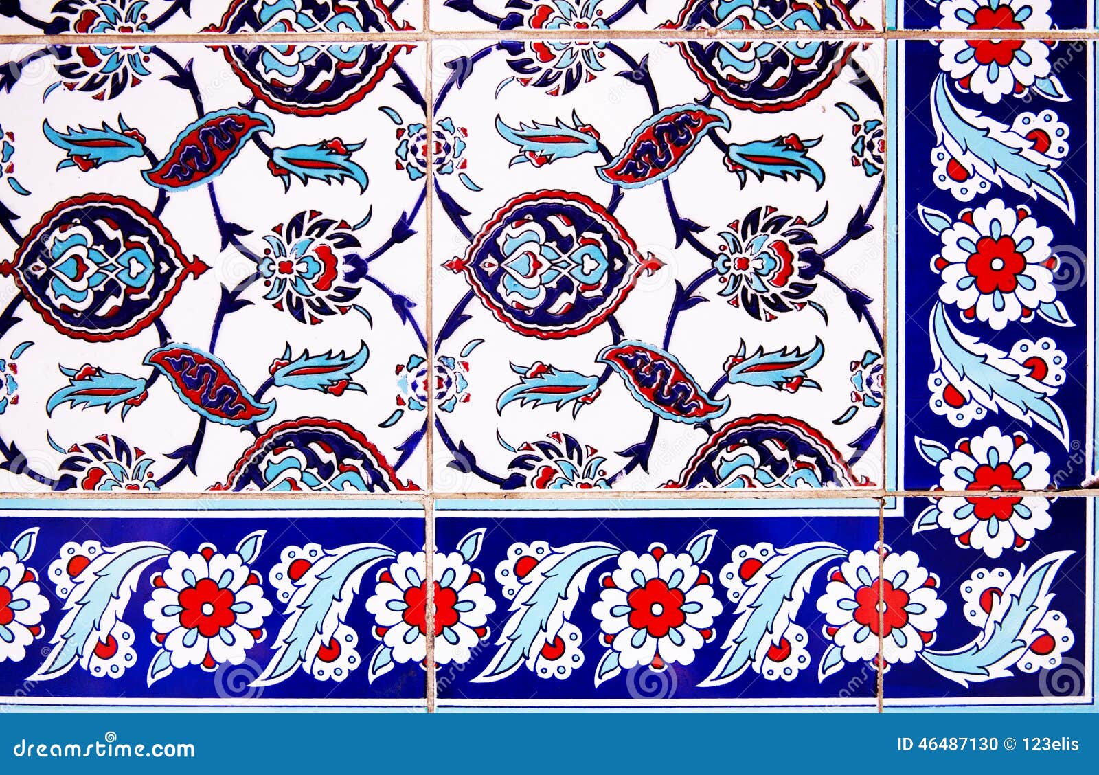 Turkish Ottoman Cini stock photo. Image of close, middle - 46487130