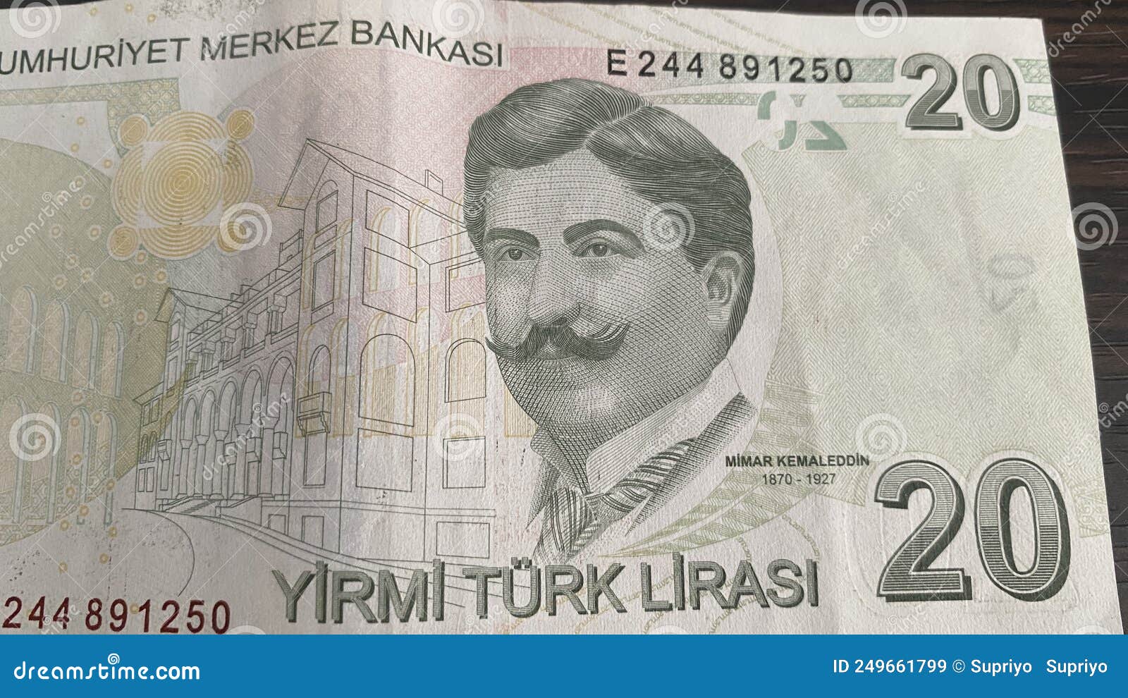 Turkish Paper Banknotes 20 Lira Stock Image - Image of pattern, coin ...