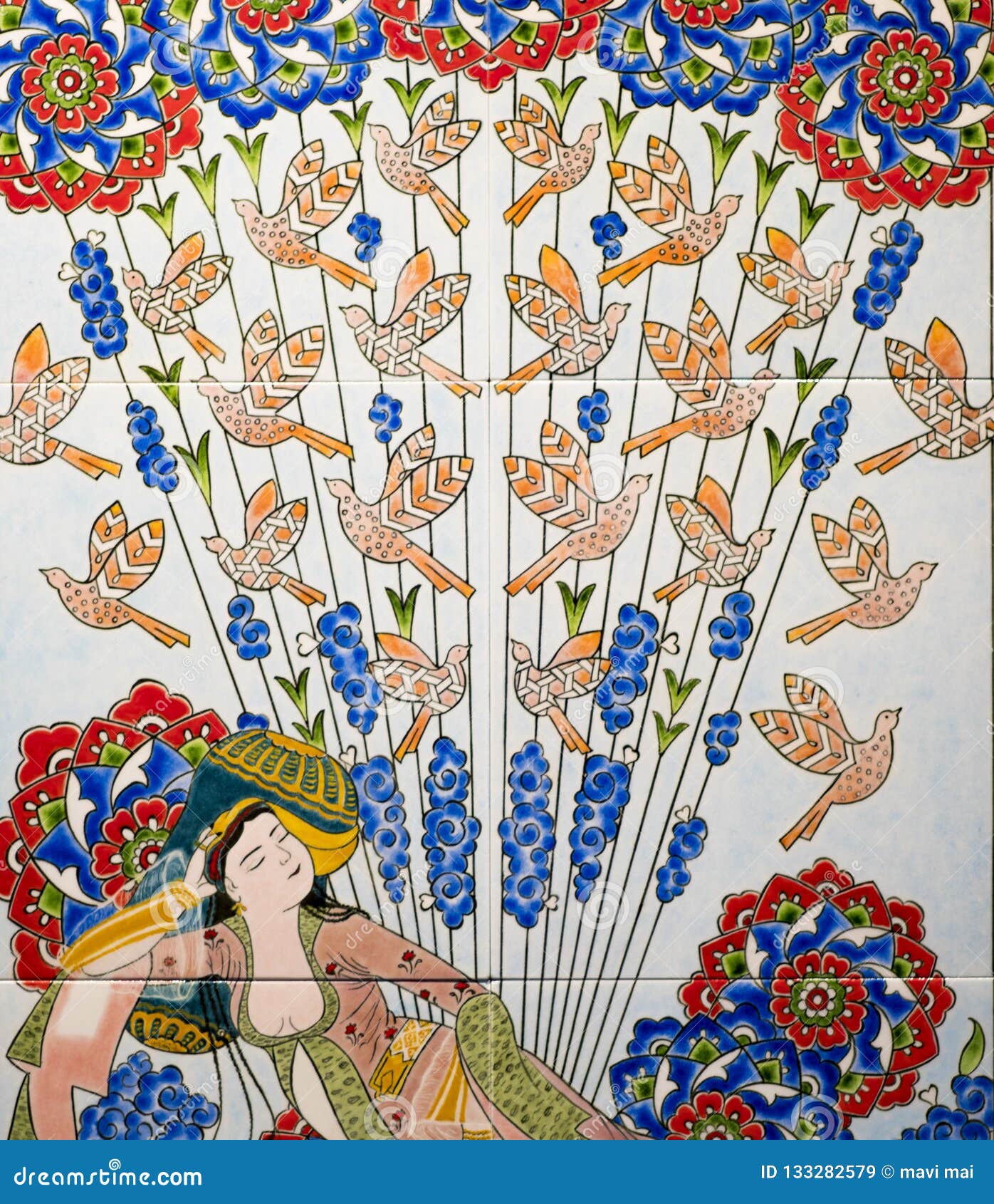 Turkish Pattern on a Ceramic Wall in Istanbul, Turkey Stock Image ...