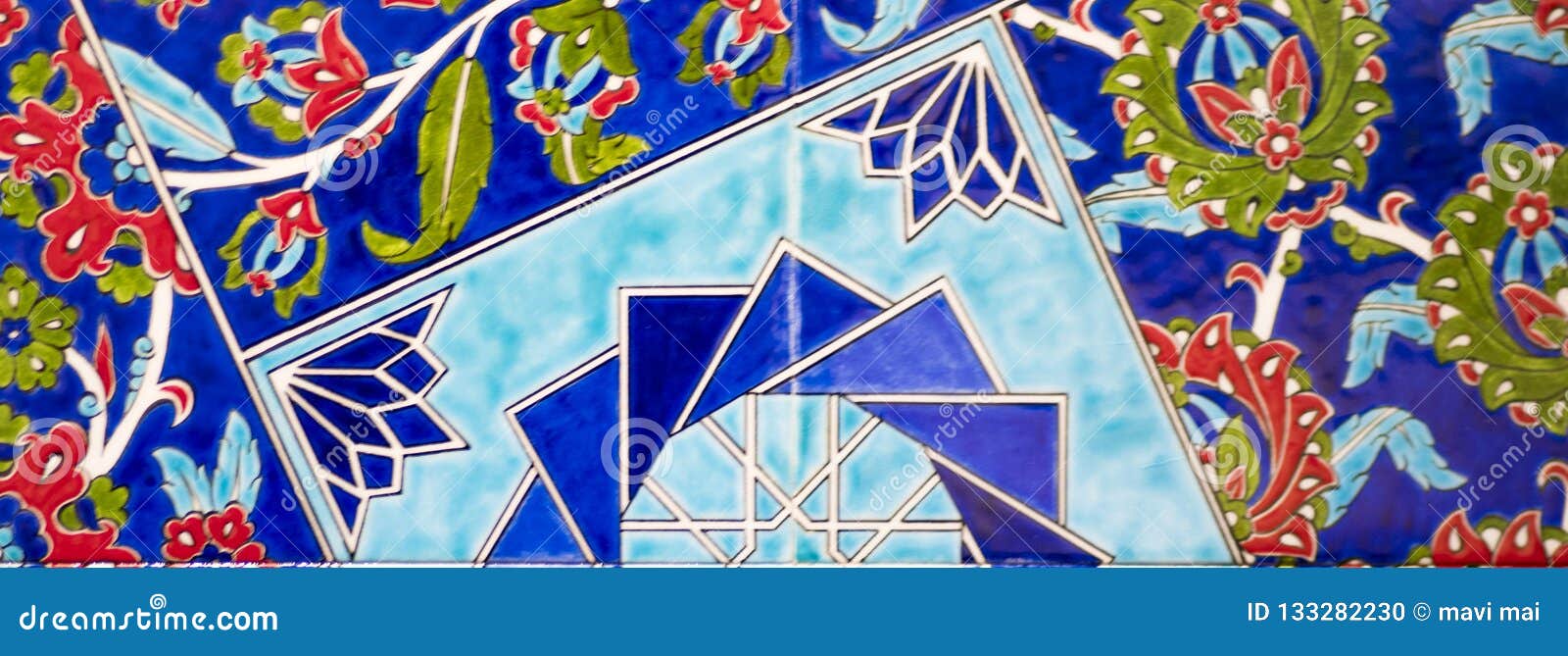 Turkish Pattern on a Ceramic Wall in Istanbul, Turkey Stock Photo ...