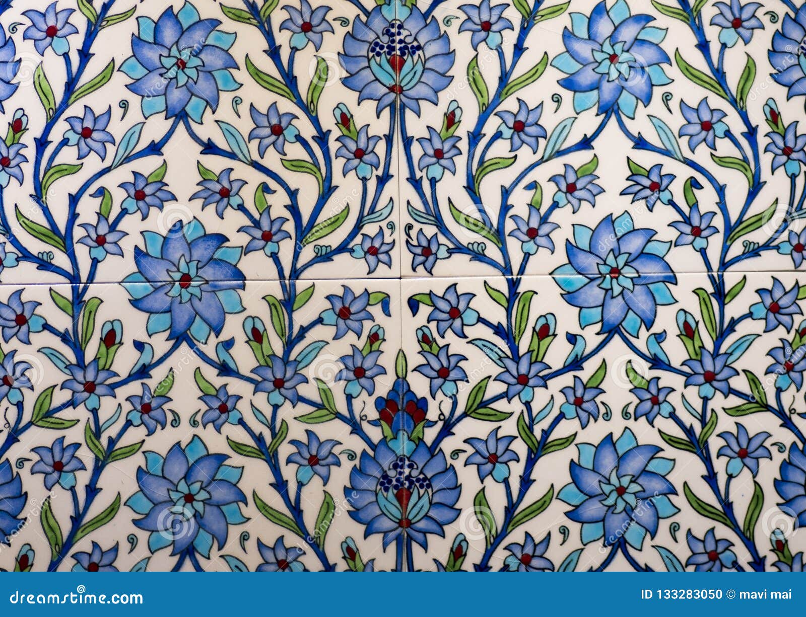Turkish Pattern on a Ceramic Wall in Istanbul, Turkey Stock Photo ...