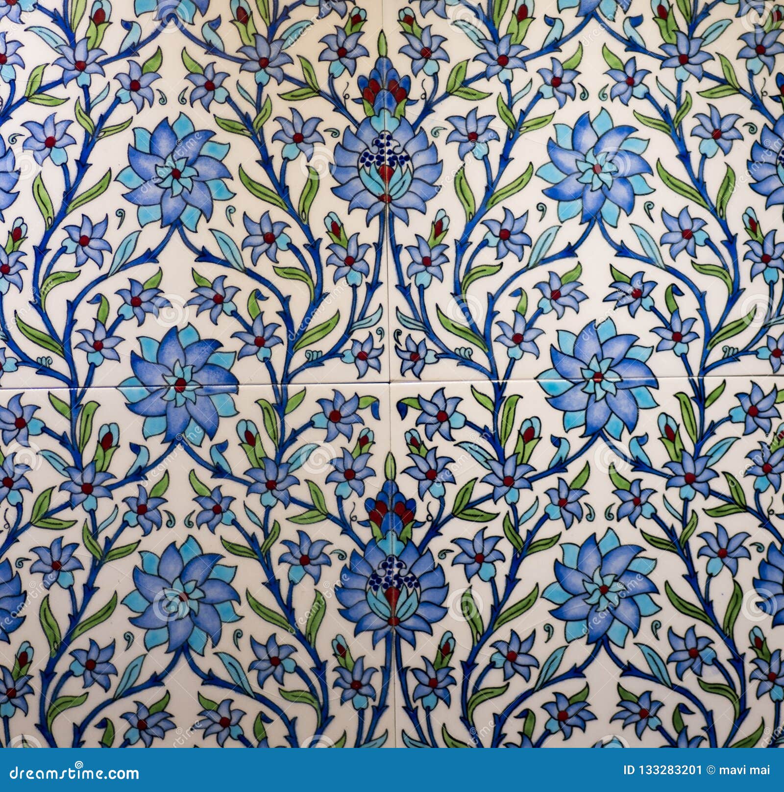 Turkish Pattern on a Ceramic Wall in Istanbul, Turkey Stock Image ...