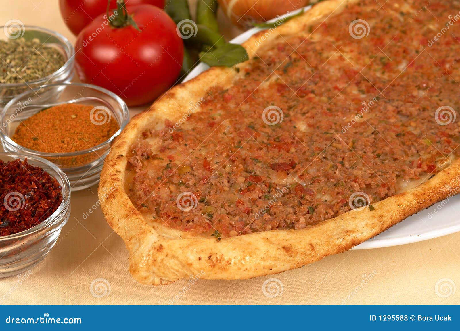 Turkish pide stock photo. Image of food, garlic, closeup - 1295588