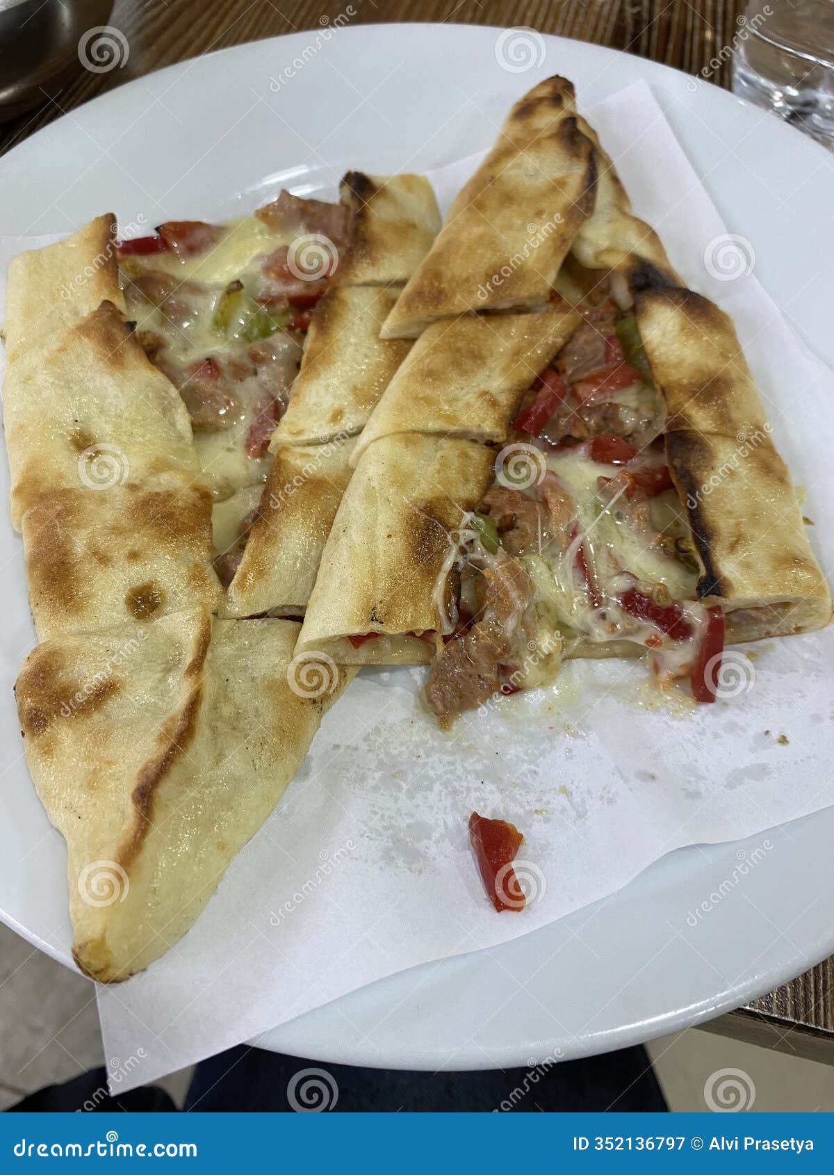 Turkish Pide Beef and Cheese Traditional Pita Stock Image - Image of ...