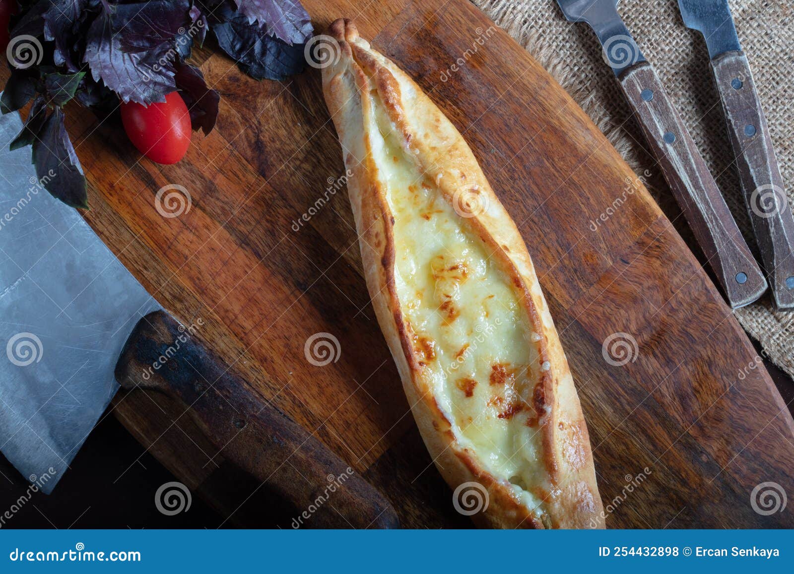 Turkish Pide with Cheese - Kasarli Pide Stock Photo - Image of fresh ...
