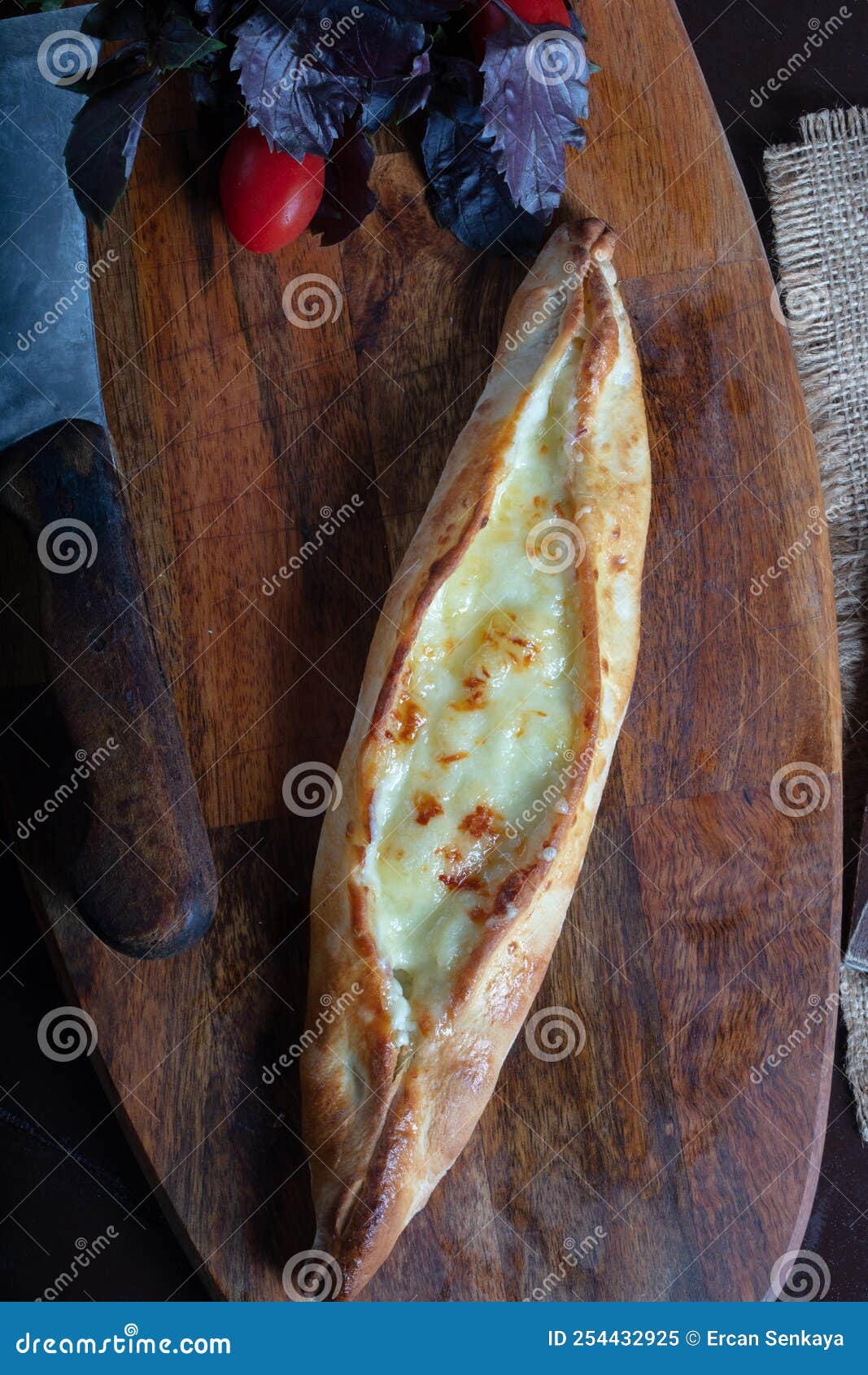 Turkish Pide with Cheese - Kasarli Pide Stock Image - Image of fresh ...