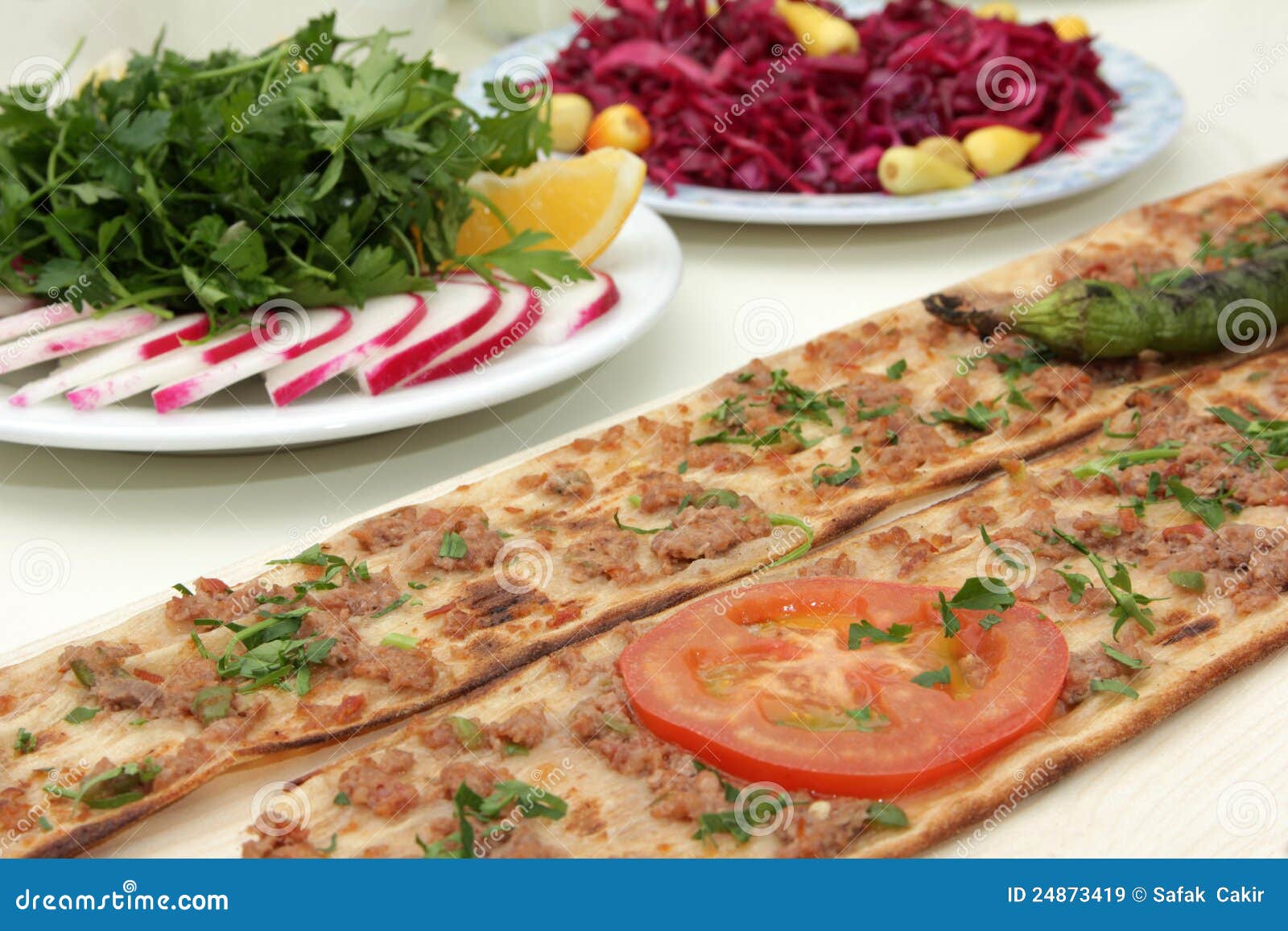 Turkish Pizza stock image. Image of cook, food, knife - 24873419