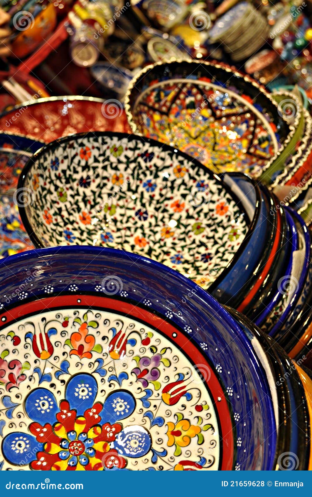 Turkish plates stock photo. Image of bazaar, grand, tradition - 21659628