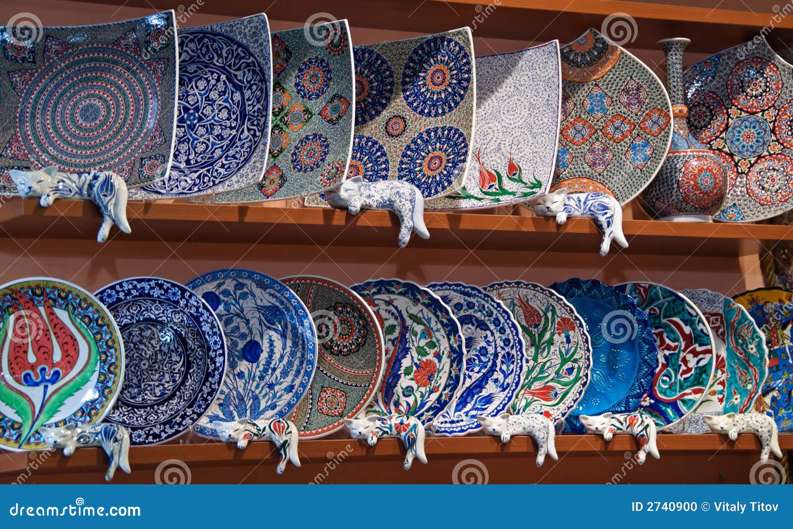 Two Pottery Cats In The Garden Royalty-Free Stock Photography ...