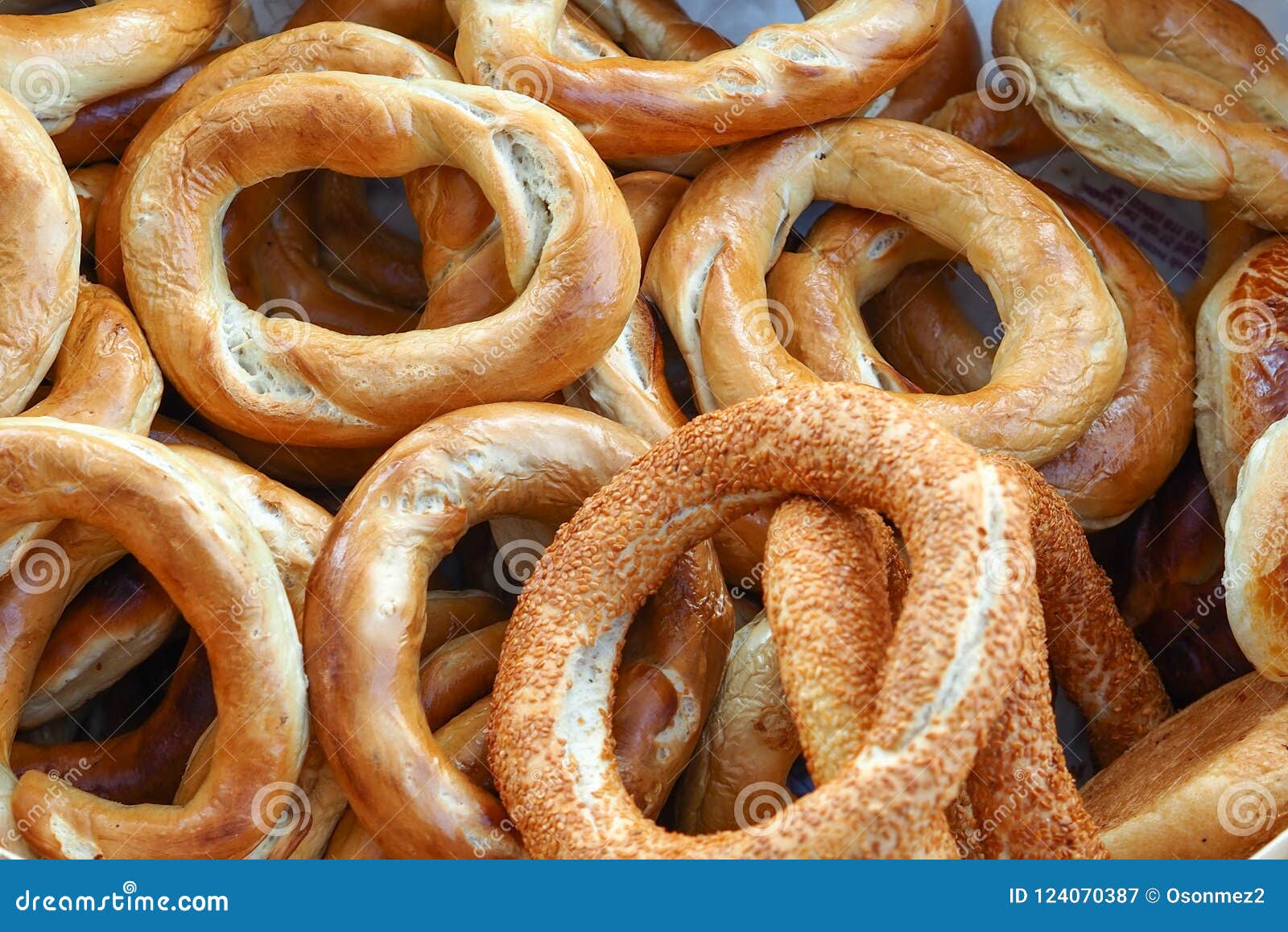 Turkish Pretzel with Sesame and without Sesame Stock Image - Image of ...