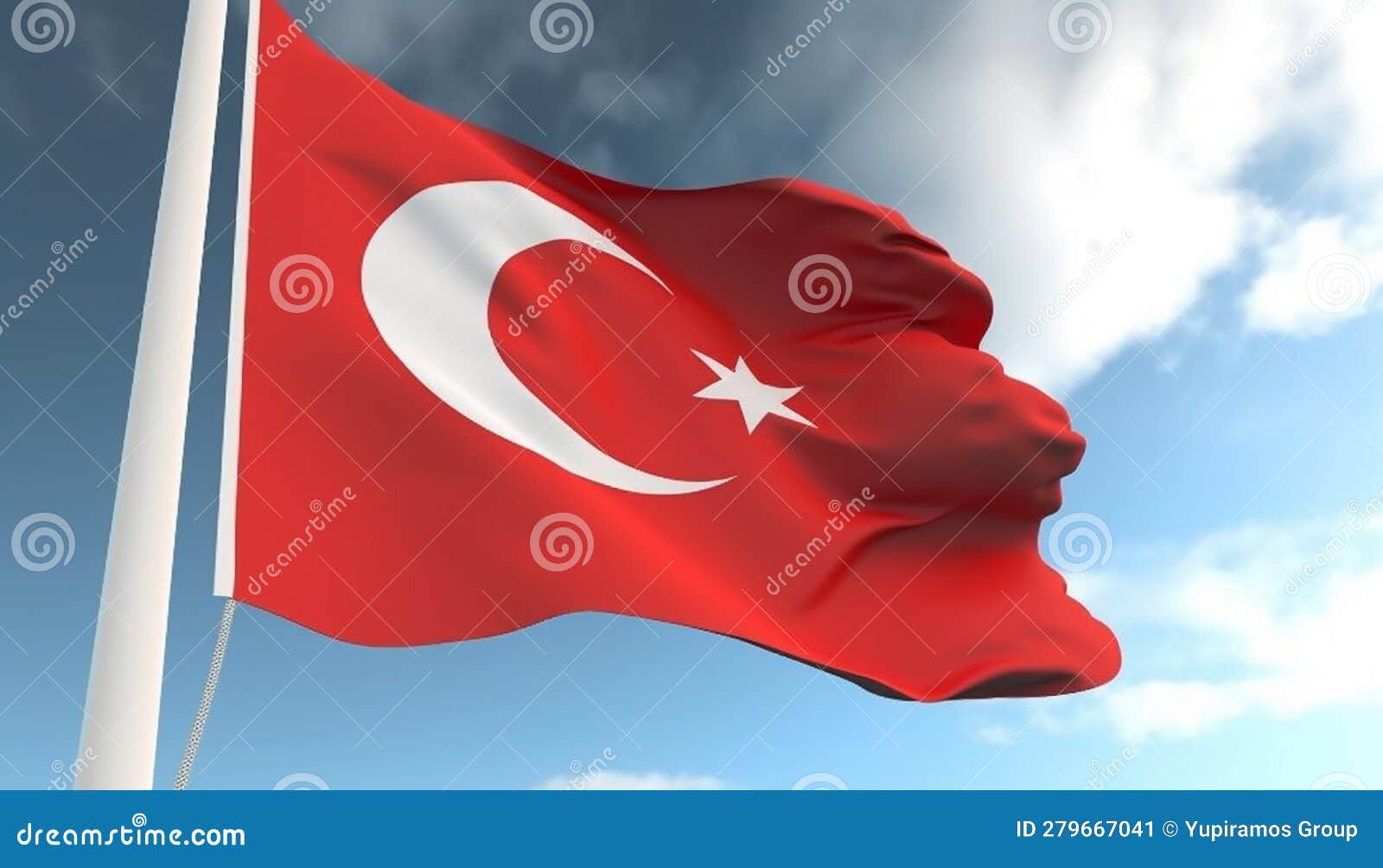 Turkish Pride and Success Wave with Support from Nature Sunlight ...