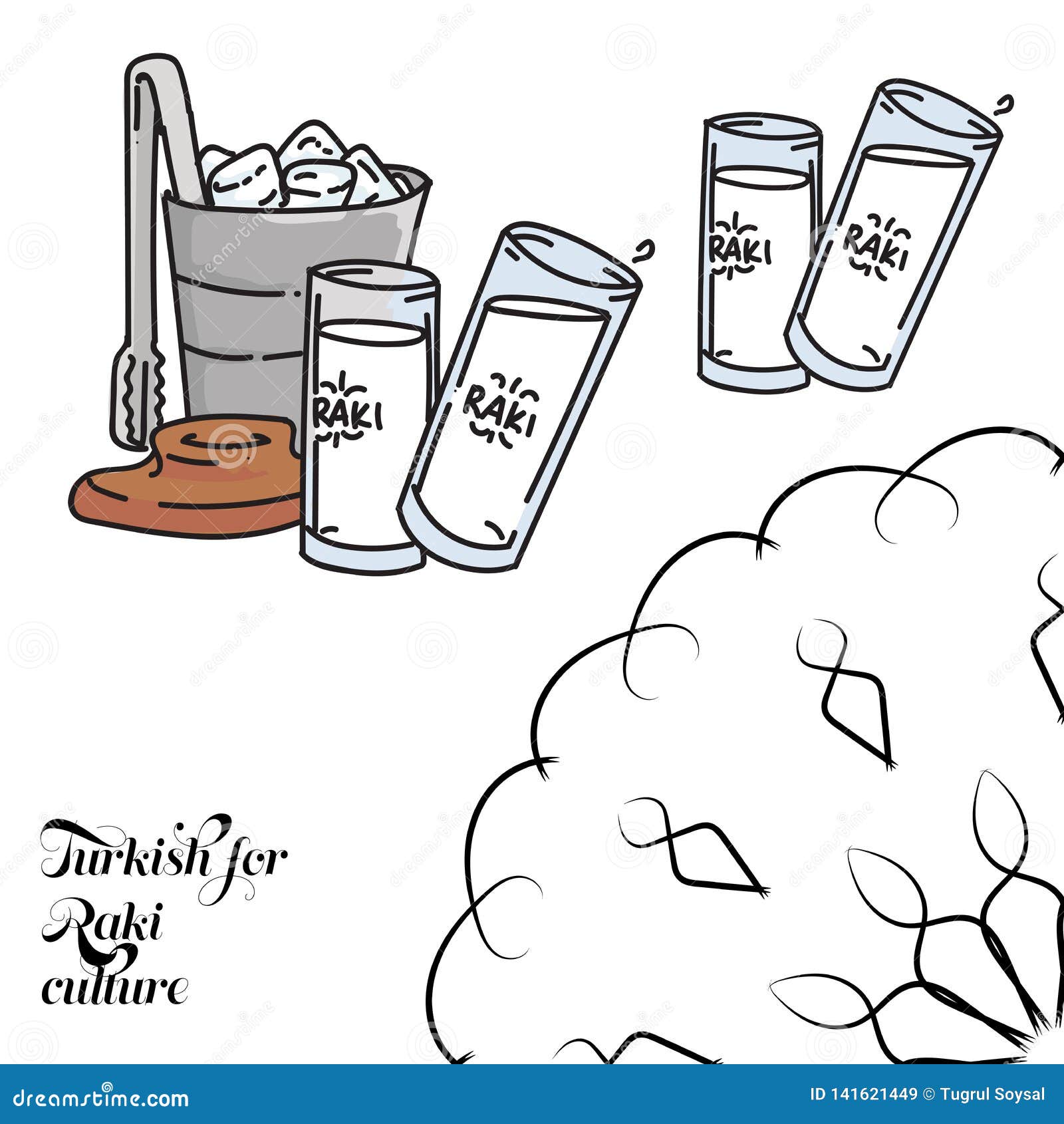 Turkish for Raki culture stock illustration. Illustration of hand ...
