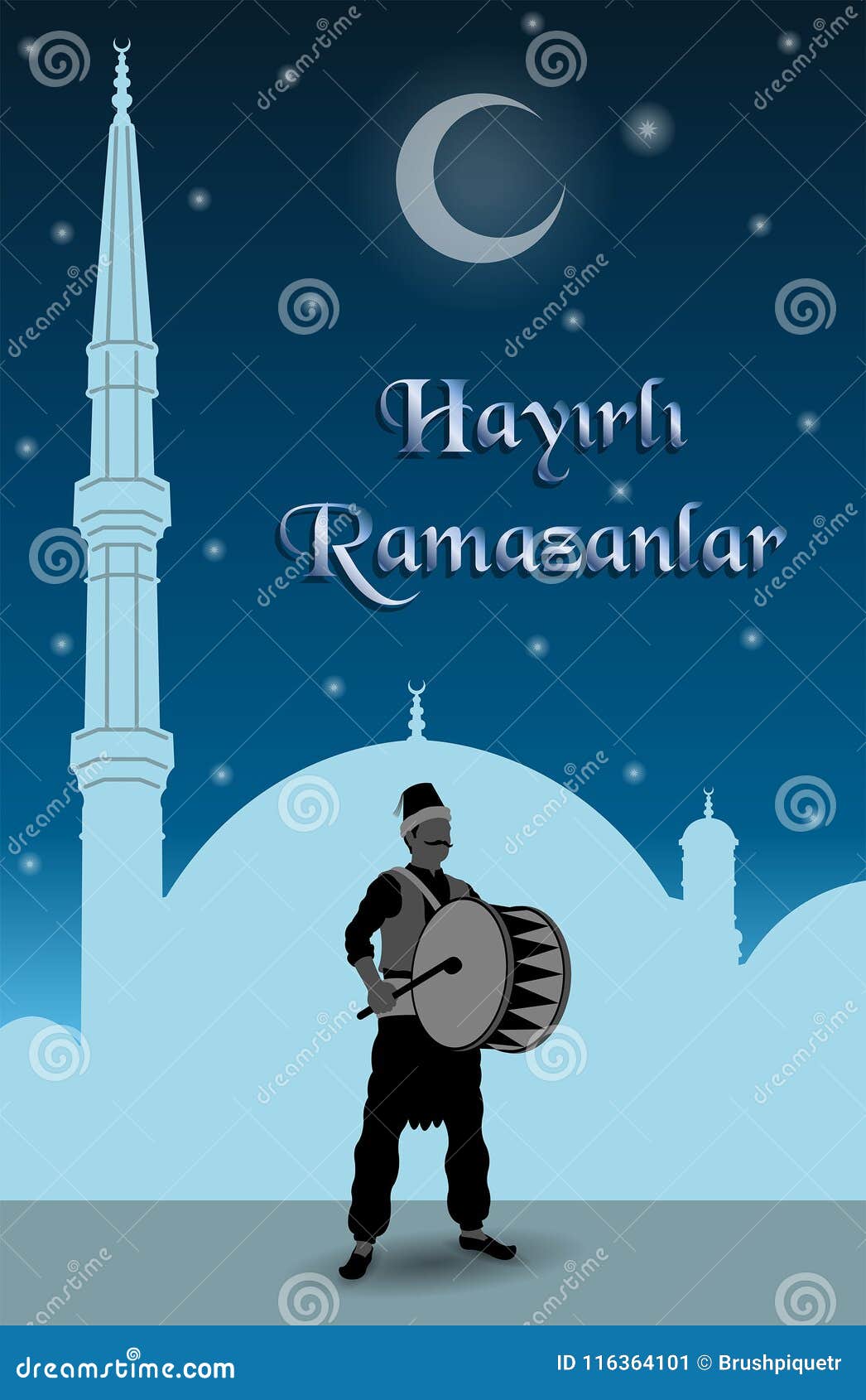 Turkish Ramadan Message with Ramadan Drummer Stock Vector ...