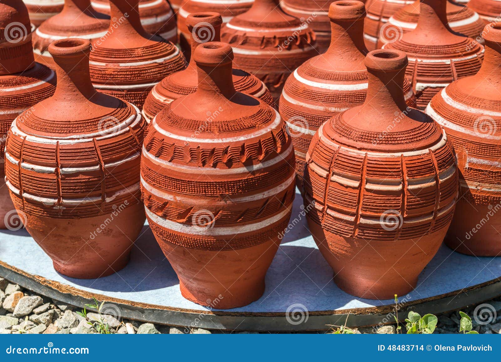 Turkish red clay pots stock photo. Image of selective - 48483714