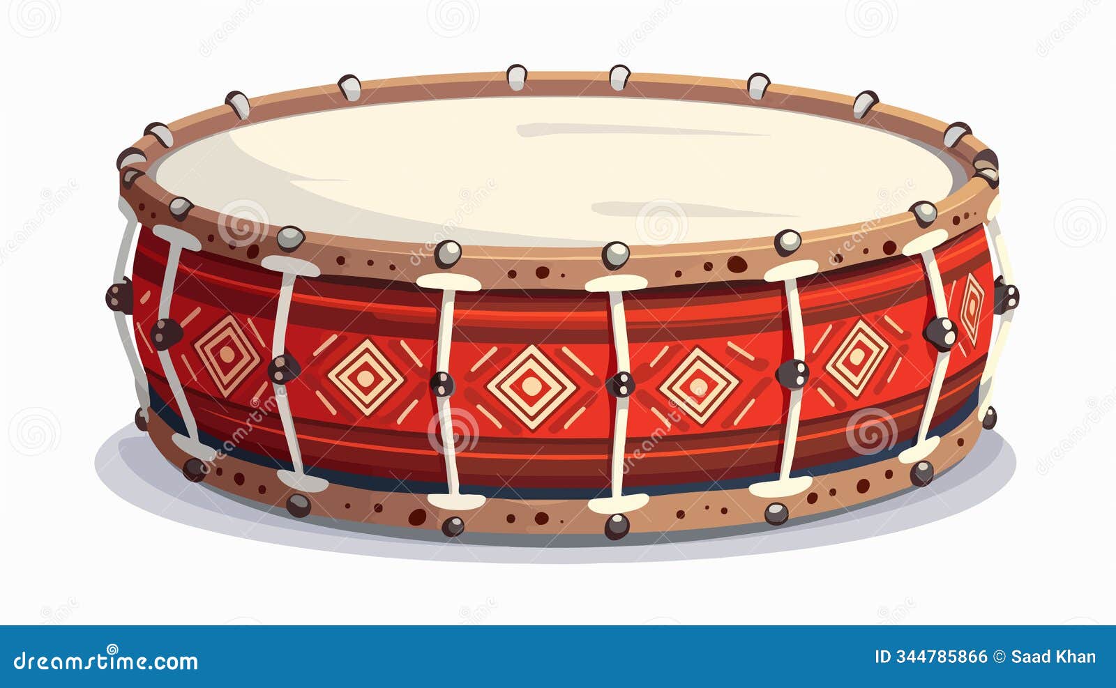 Turkish Regional Drum Vector Drawing Cartoon Illustration ...