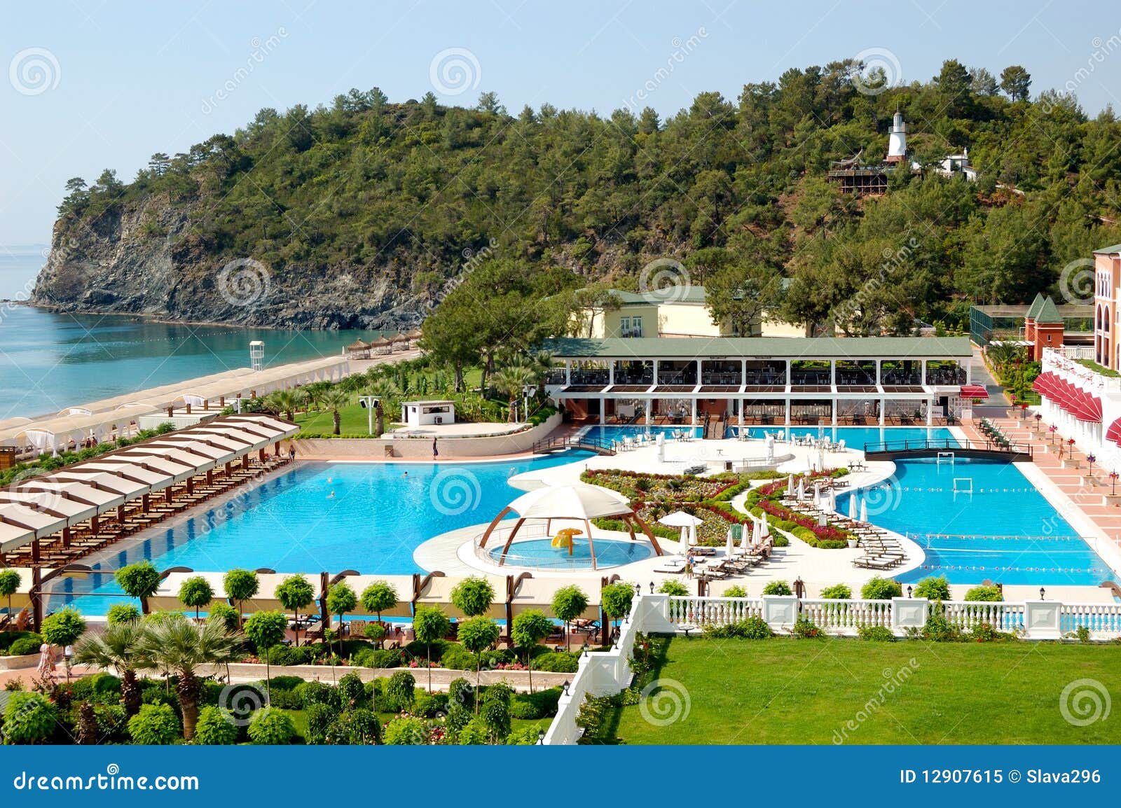 Turkish Resort at Mediterranean Sea Stock Image - Image of building ...