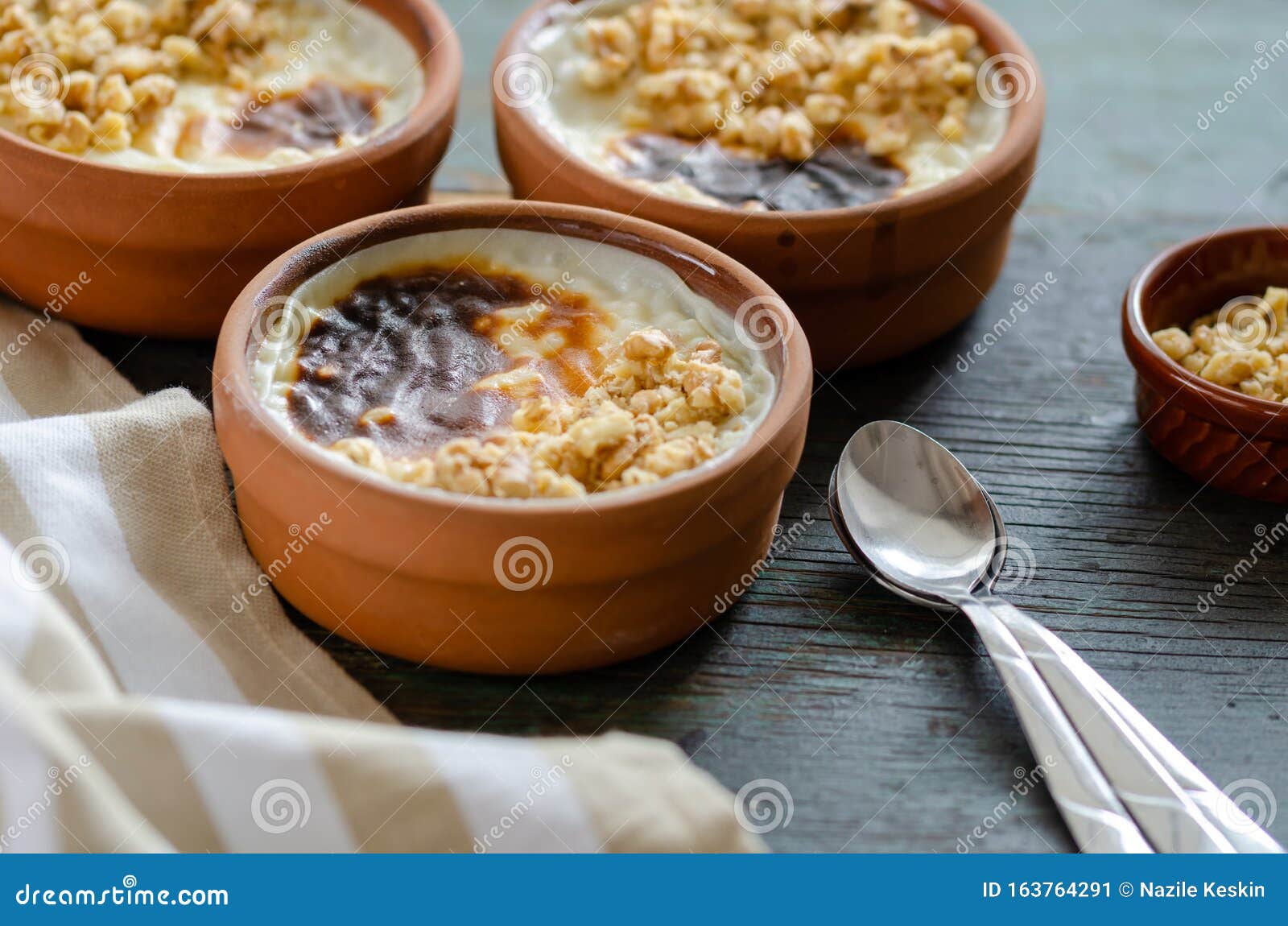 Turkish Rice Pudding Sutlac Stock Image - Image of plate, pudding ...