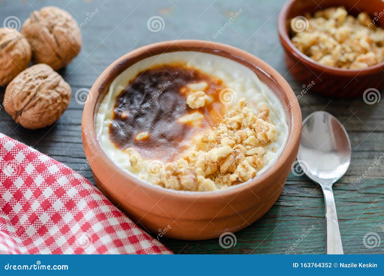 Turkish Rice Pudding Sutlac Stock Photo - Image of milky, rice: 163764352