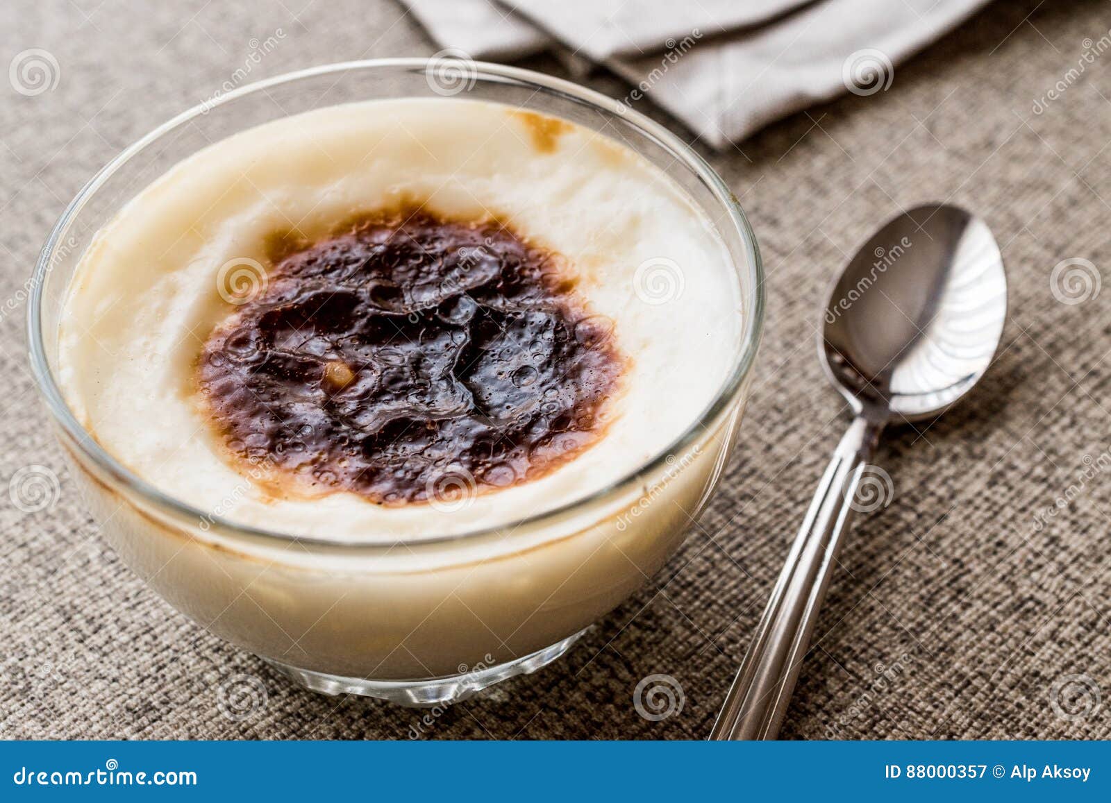 Turkish Rice Pudding Sutlac Stock Image - Image of raisins, pudding ...