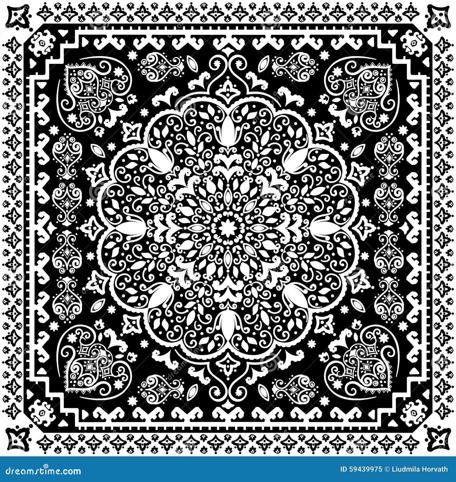Turkish Rug Style Seamless Pattern Stock Vector - Illustration of lace ...