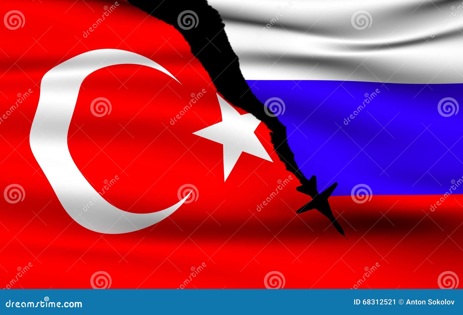 Turkish and Russian Flags stock illustration. Illustration of shoot ...